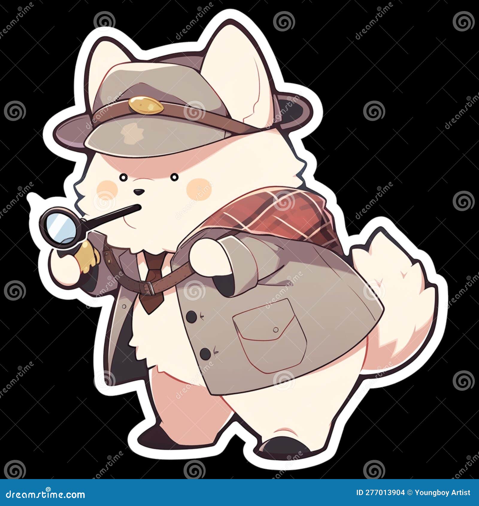 A Detective Dog Who Solves Crimes, AI Generated, Sticker Ver.8 Stock ...