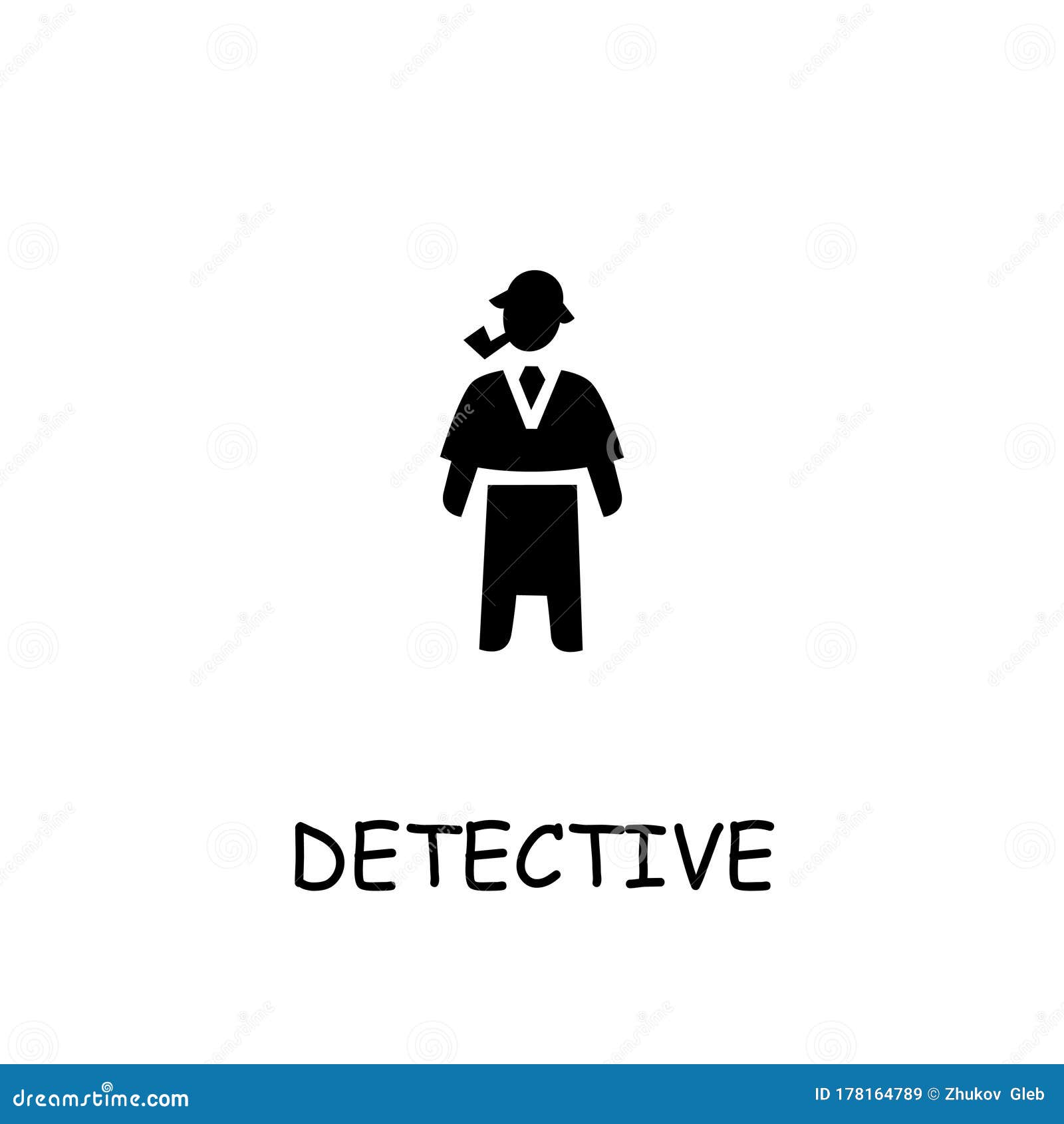 Detective flat vector icon stock illustration. Illustration of ...