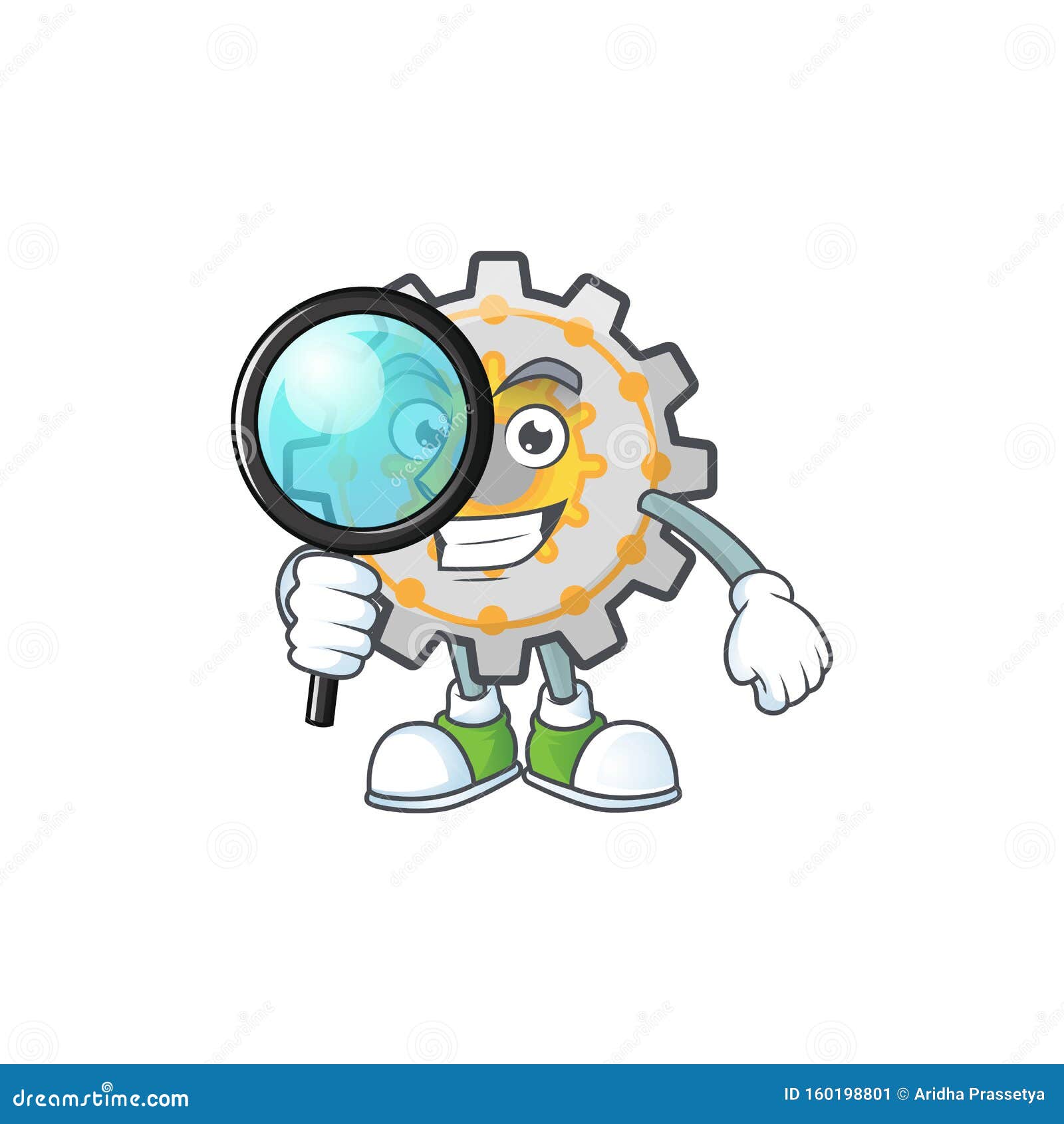 Detective Gear Machine Cartoon Character with Mascot Stock Vector ...