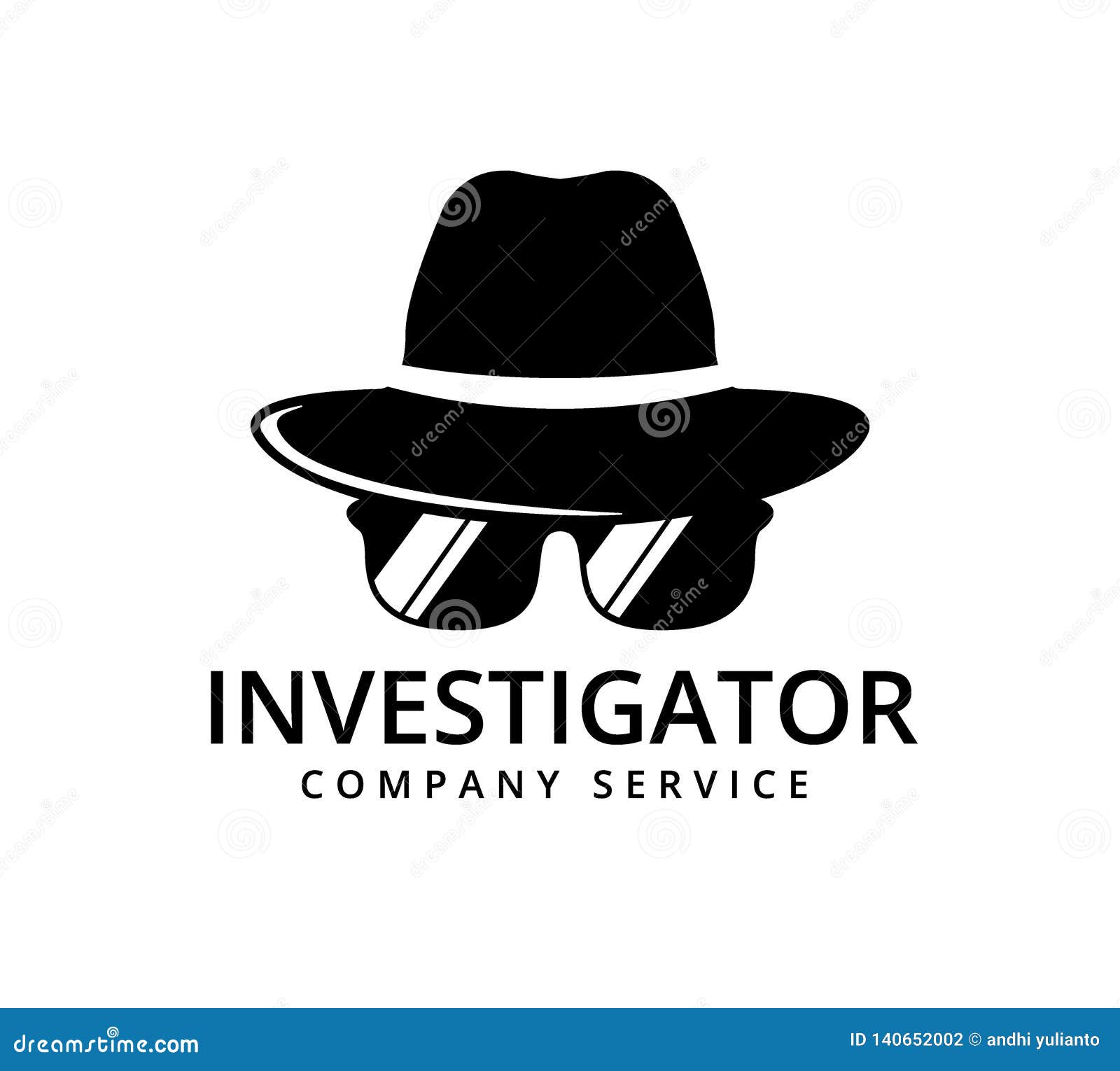 Detective with Glasses Investigation Service Vector Icon Logo Design ...
