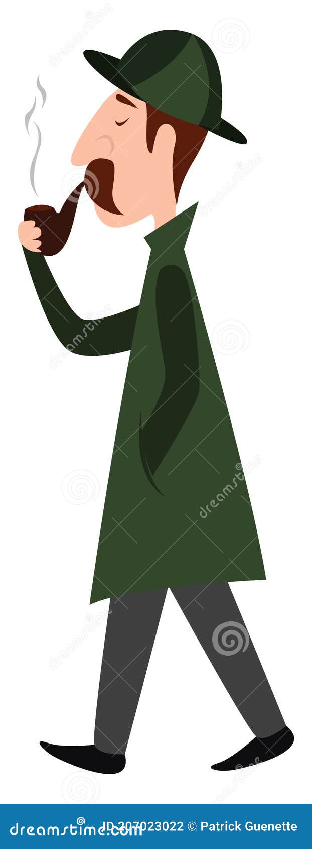 Detective in Green, Illustration, Vector Stock Vector - Illustration of ...