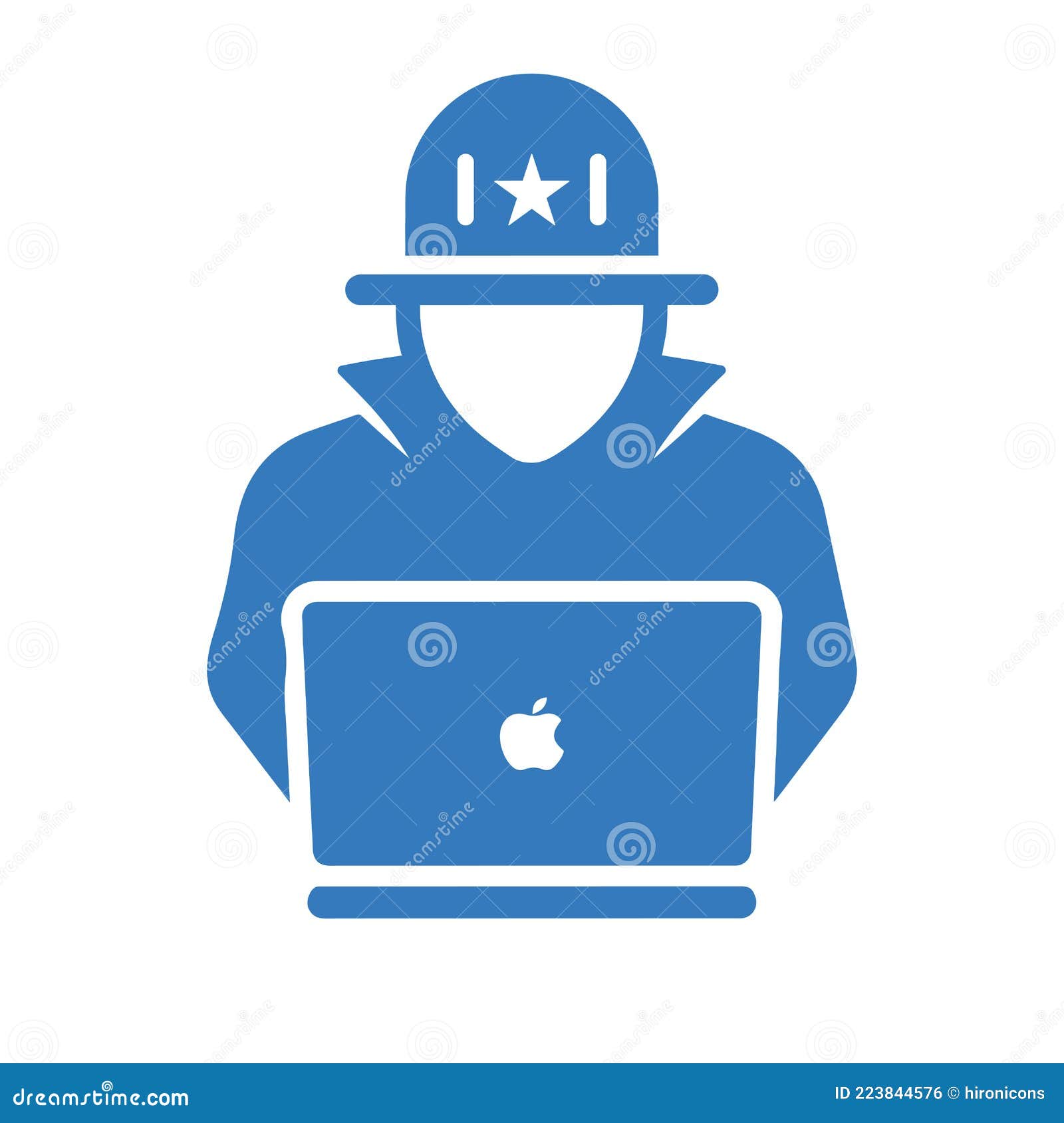 Detective, Hacker Icon. Blue Color Vector Stock Vector - Illustration ...