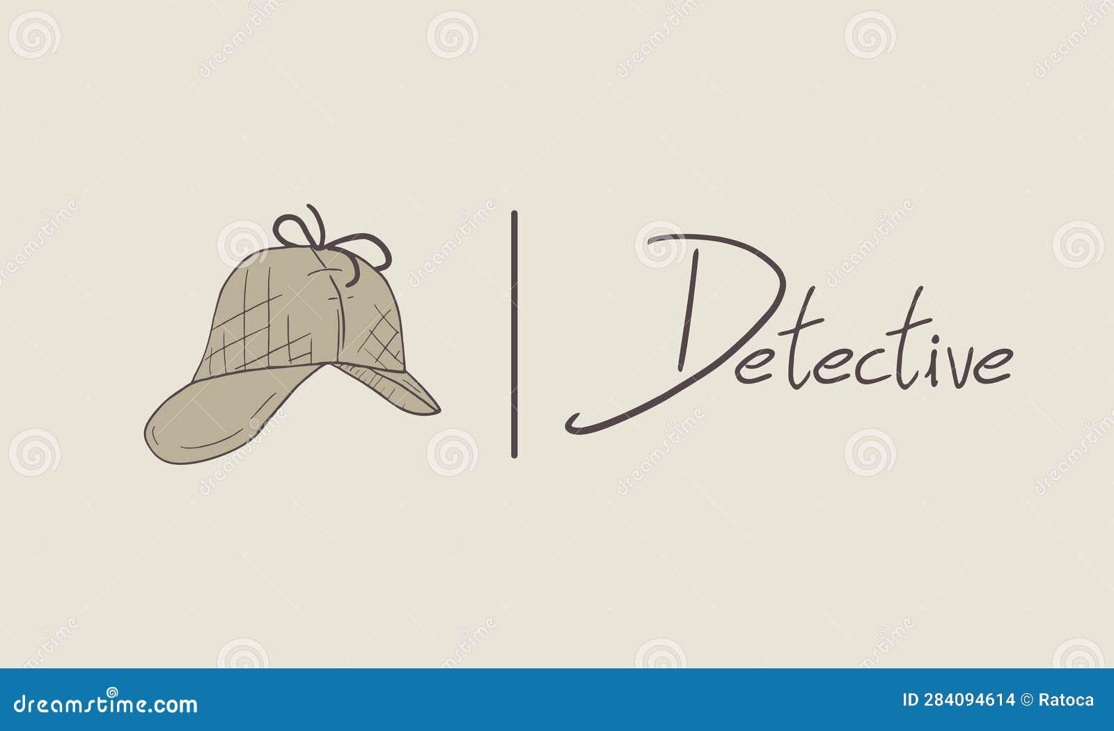 Detective hat illustration stock vector. Illustration of brand - 284094614