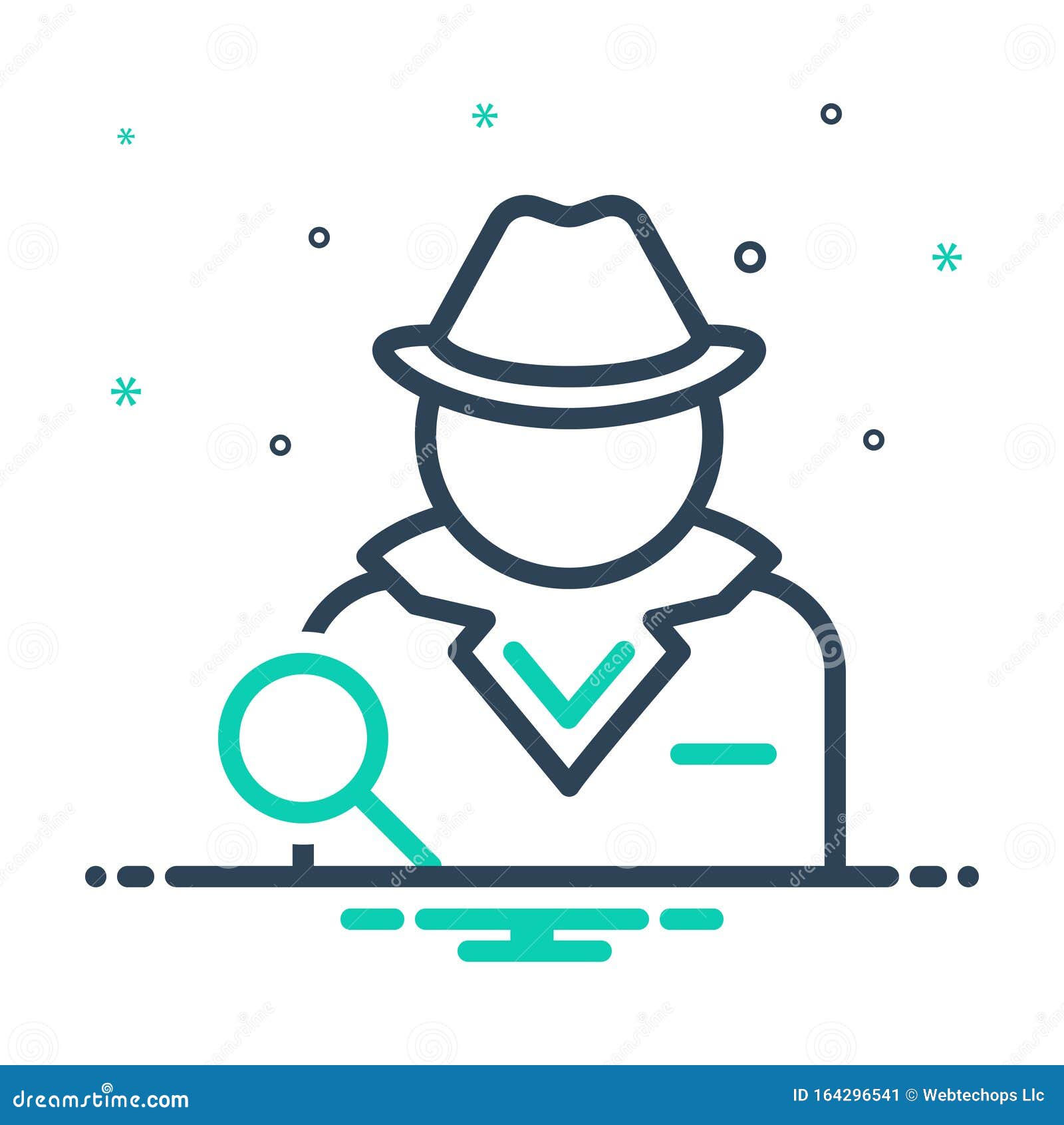 Mix Icon for Detective, Investigator and Agent Stock Vector ...