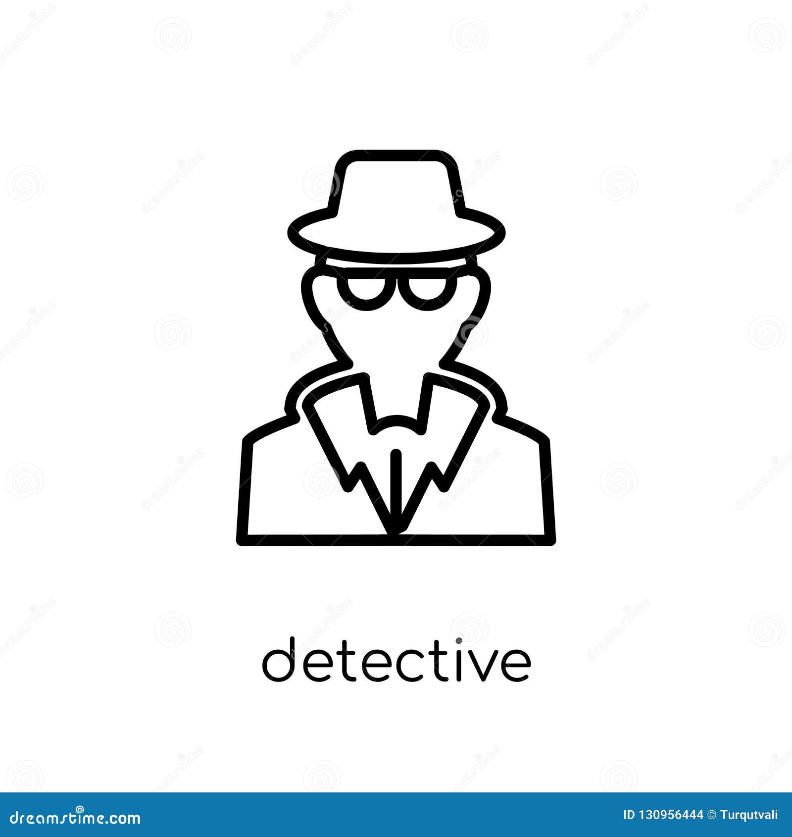 Detective Icon. Trendy Modern Flat Linear Vector Detective Icon Stock ...