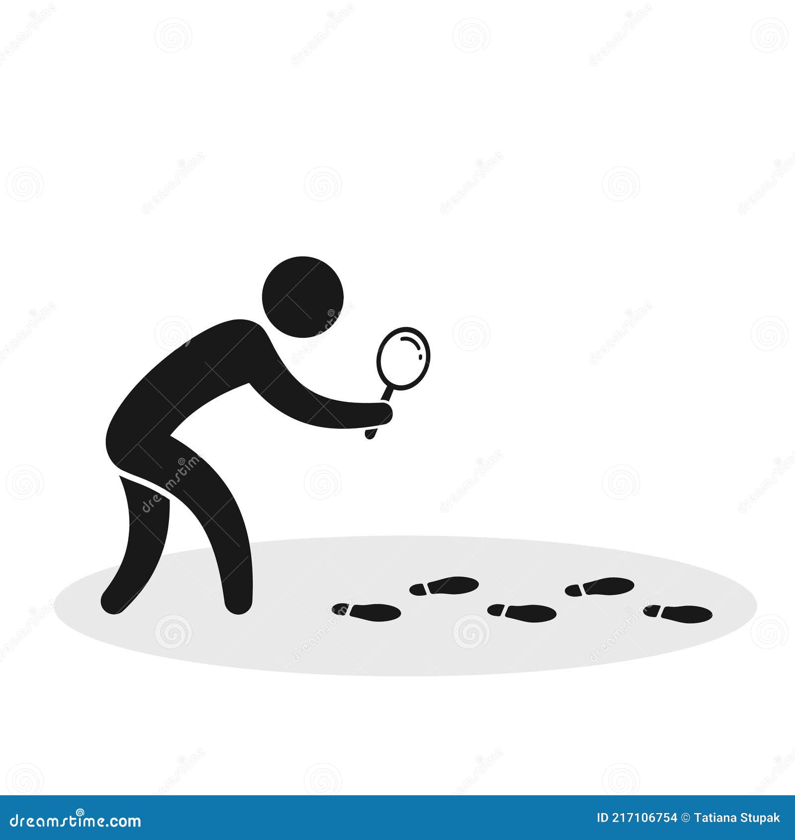 Detective Investigate is Following Footprints. Vector Flat Illustration ...