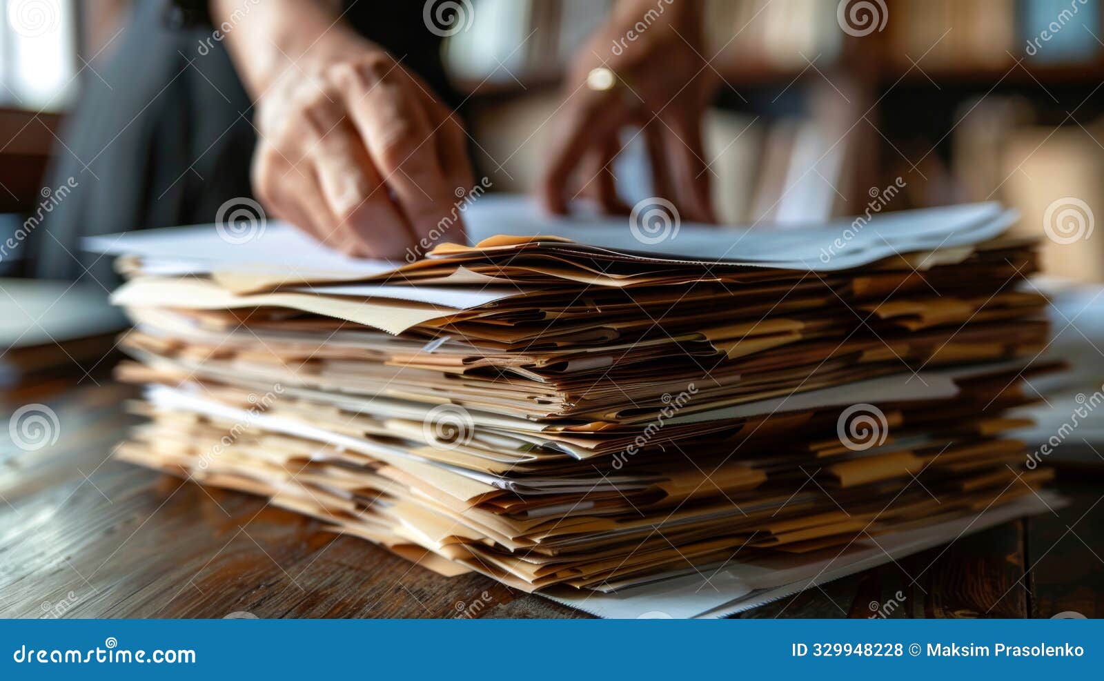 Detective Investigation. Document Archive. a Stack of Old Tattered ...