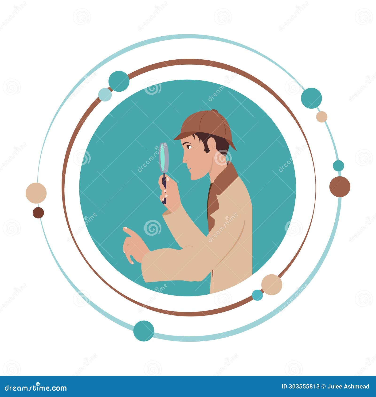 Detective Investigation Graphic Icon Vector Illustration Stock ...