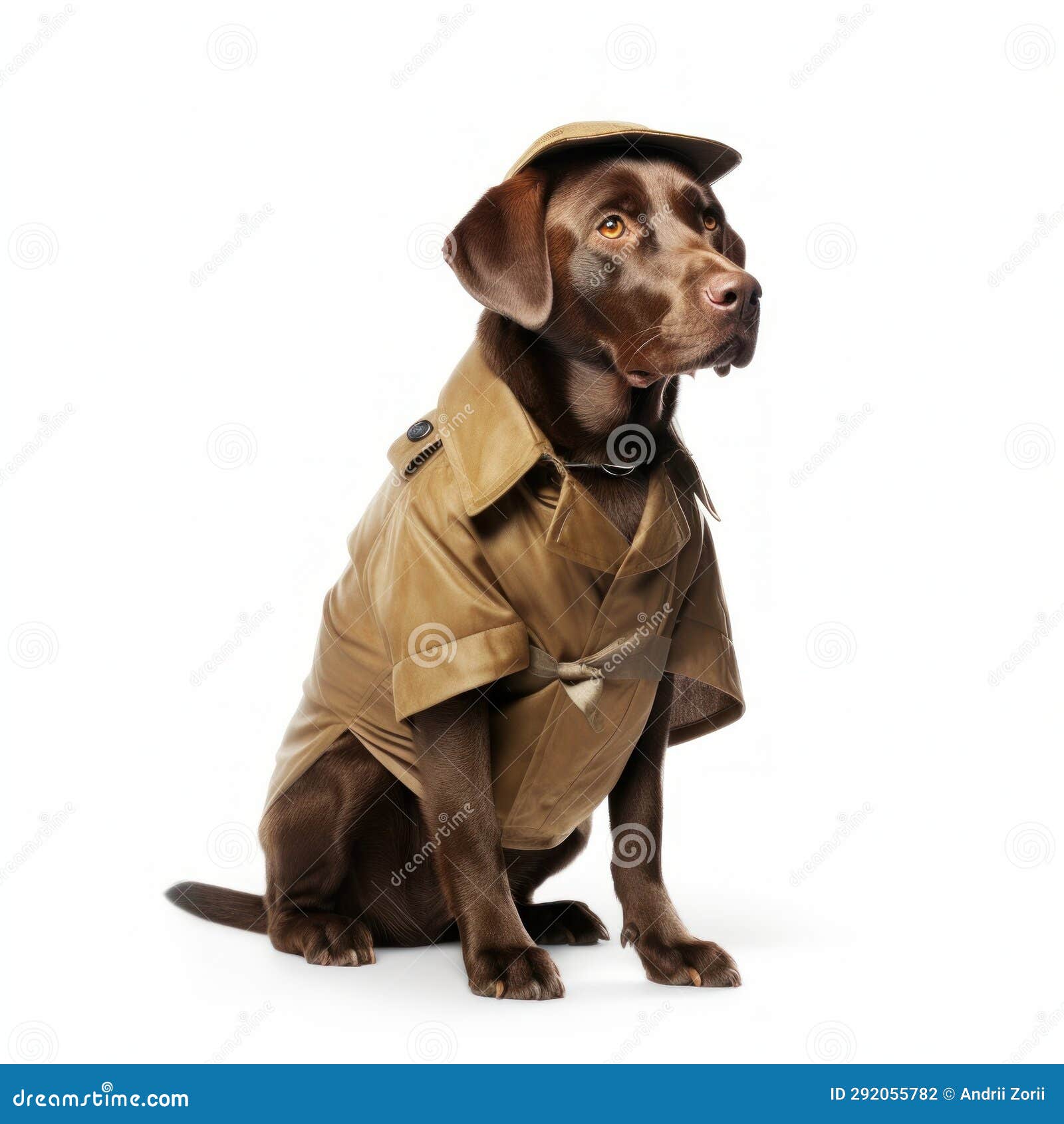 Detective Labrador Dog on White Background Stock Photo - Image of ...
