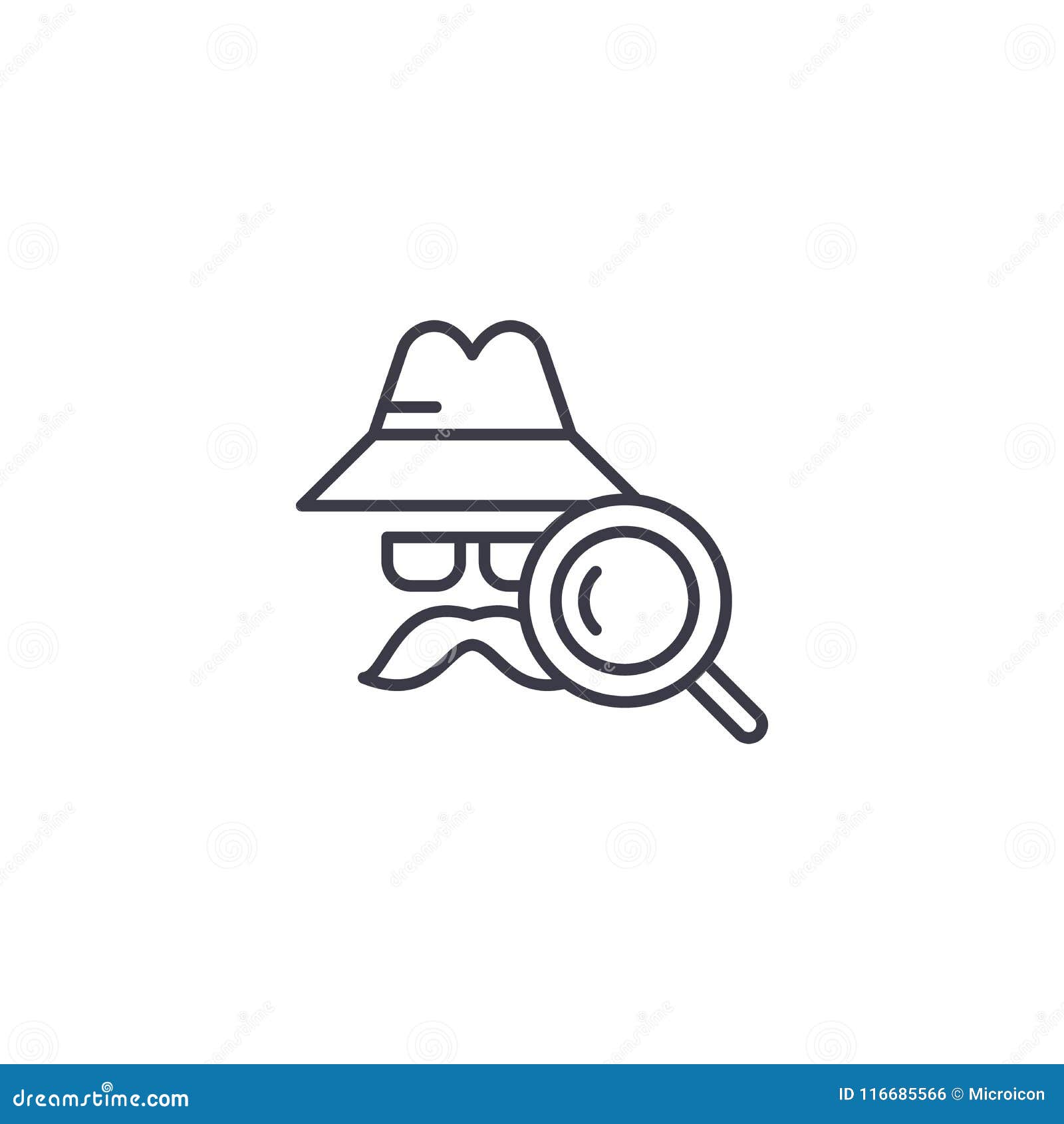 Detective Linear Icon Concept. Detective Line Vector Sign, Symbol ...