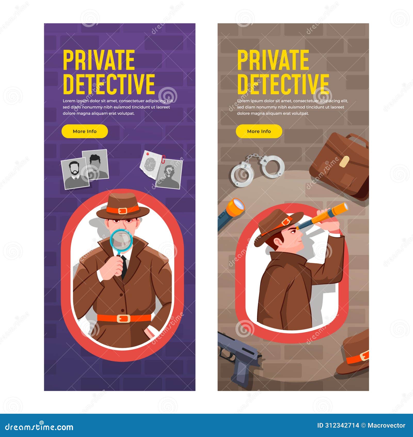 Detective Logo Hand Drawn Landing Page Stock Photo | CartoonDealer.com ...