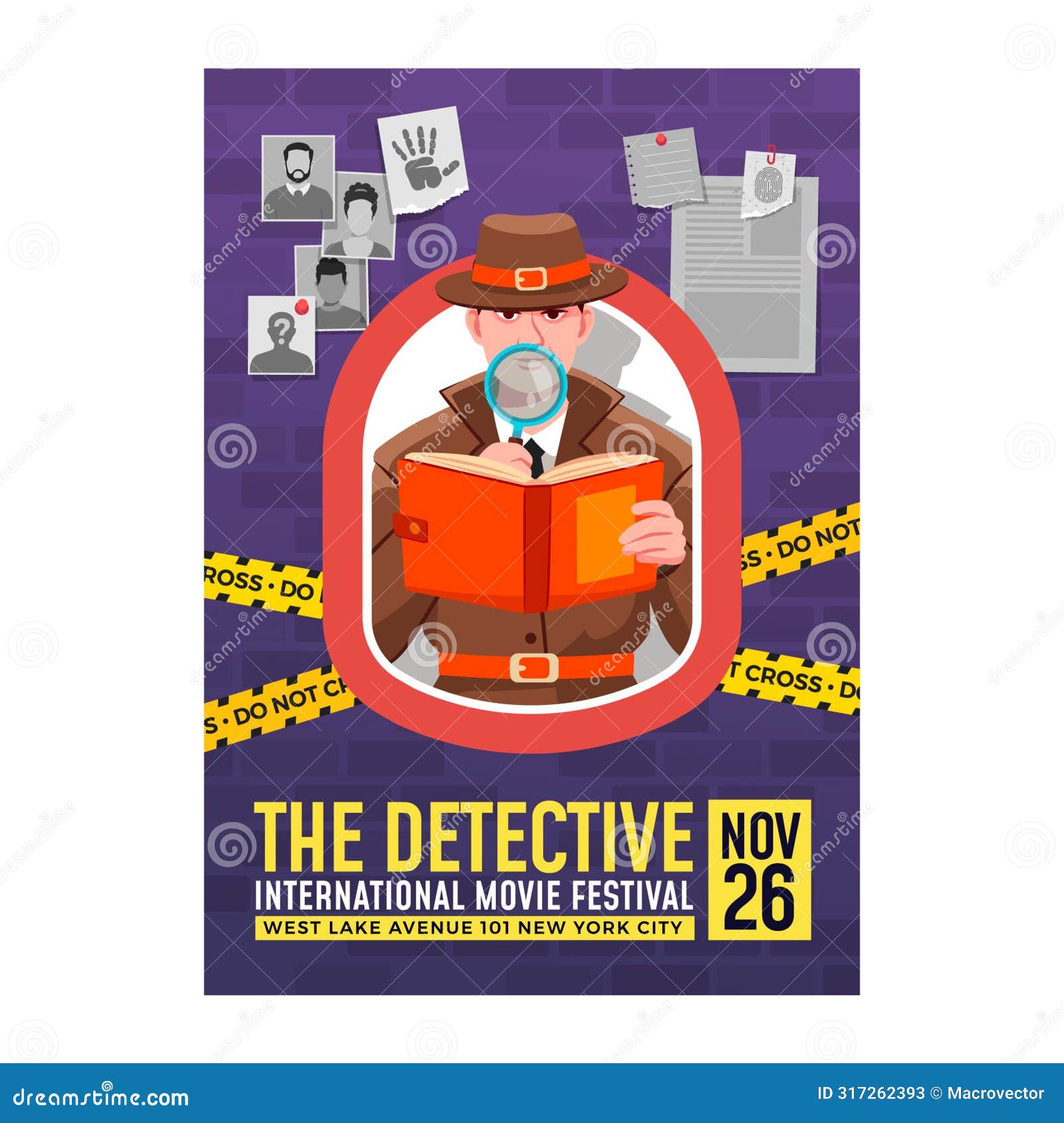 Detective Logo Hand Drawn Poster Stock Photo | CartoonDealer.com #317262393