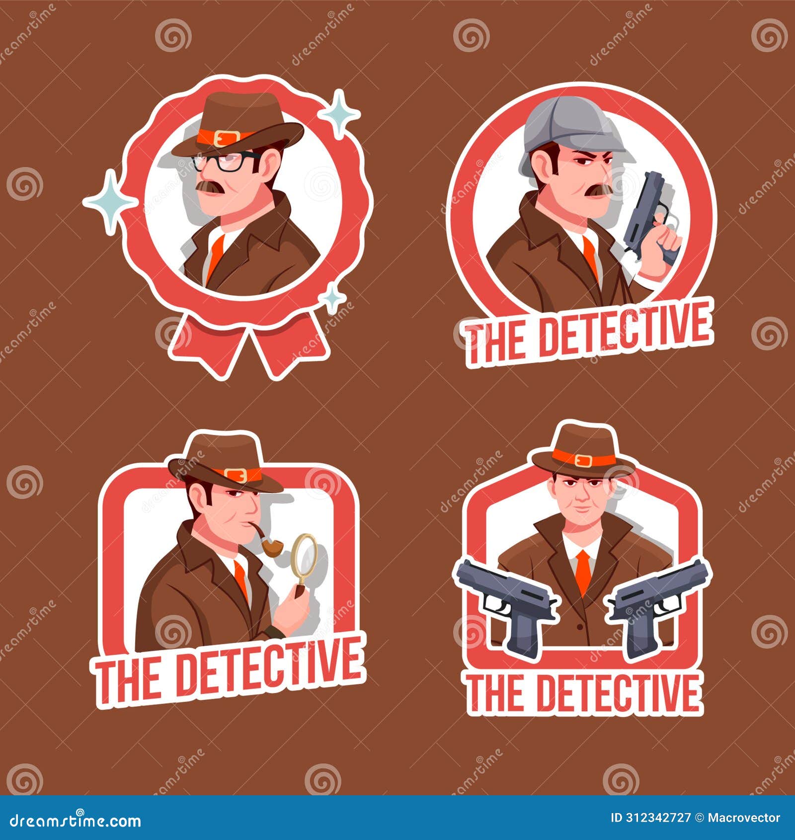 Detective Logo Design Cartoon Vector | CartoonDealer.com #174652799