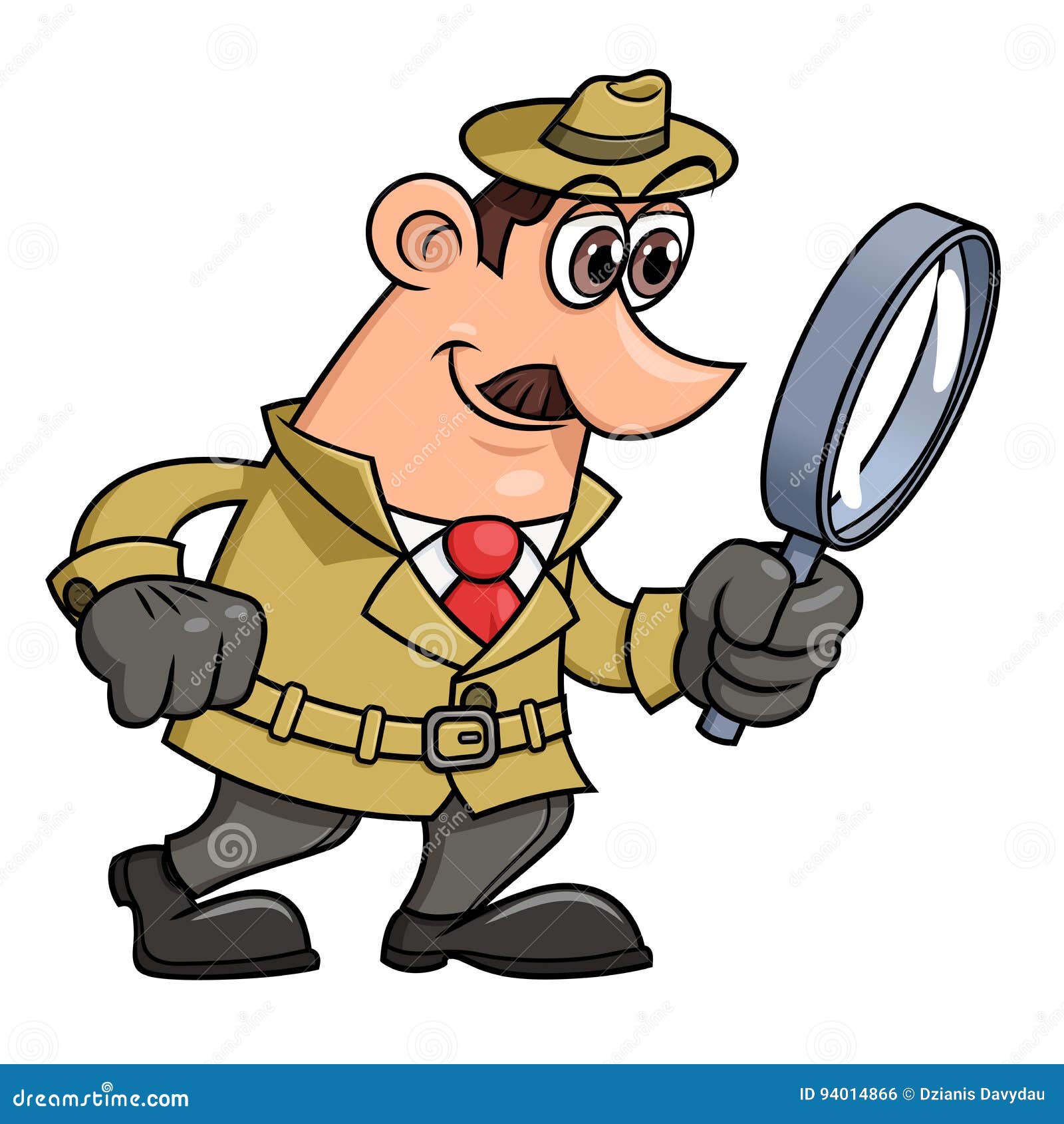Detective is Looking through the Loupe 2 Stock Vector - Illustration of ...