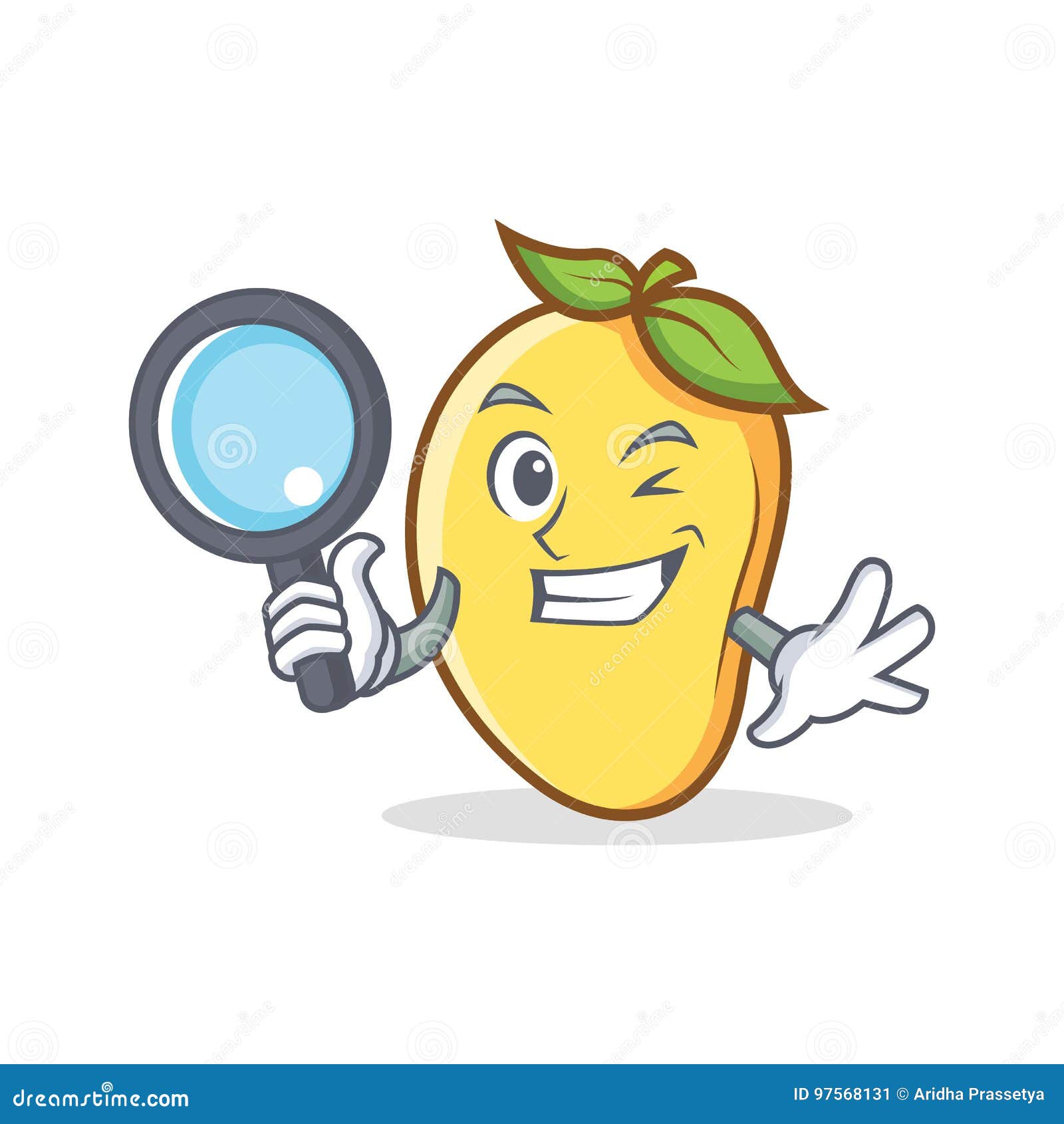 Detective Mango Character Cartoon Mascot Stock Vector - Illustration of ...