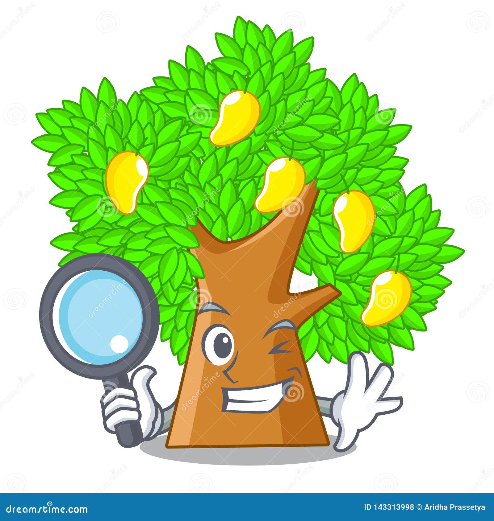 Detective Mango Tree in the Cartoon Shape Stock Vector - Illustration ...