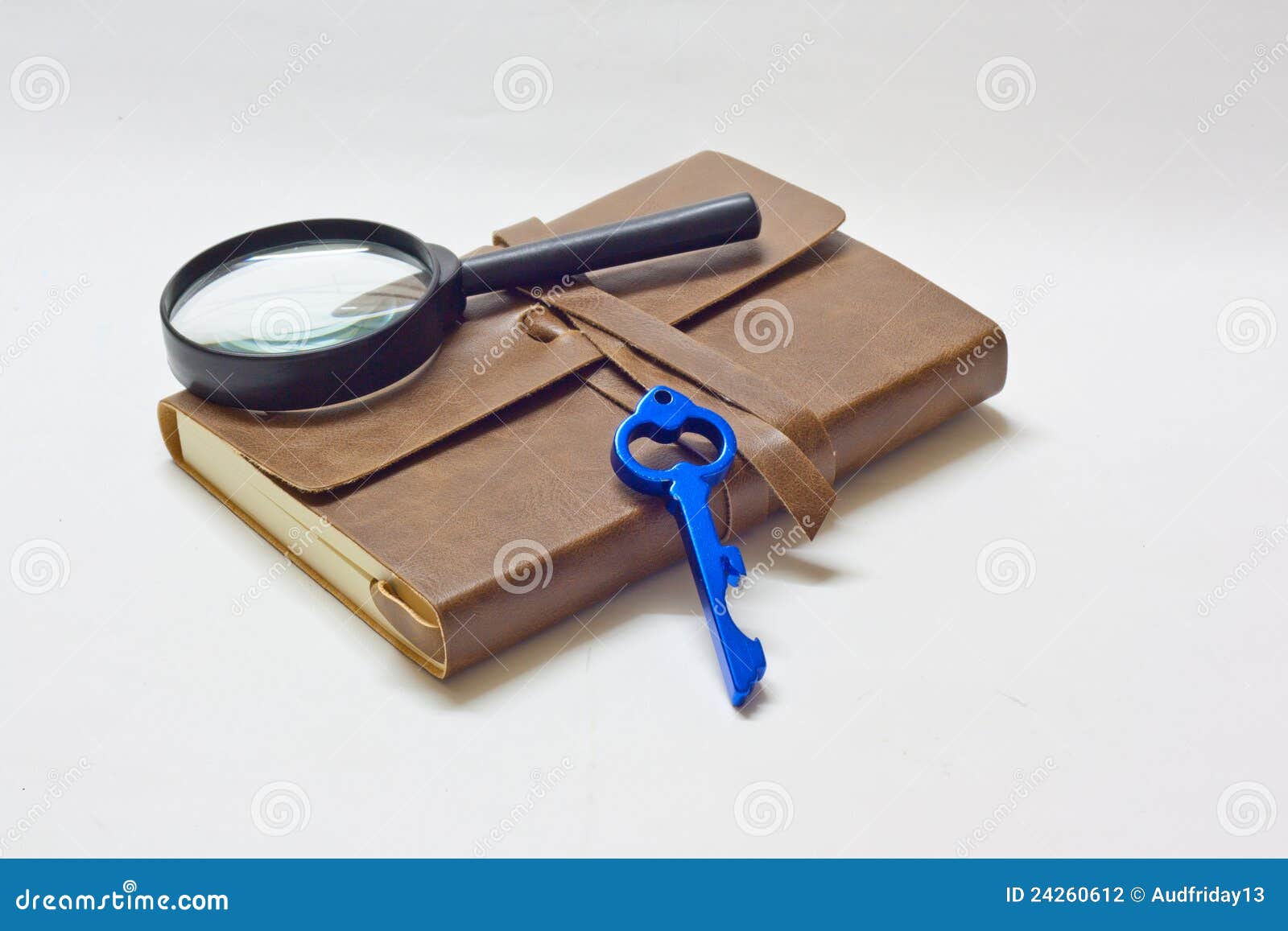 Detective Notebook & KEY Stock Photo - Image of close, grained: 24260612