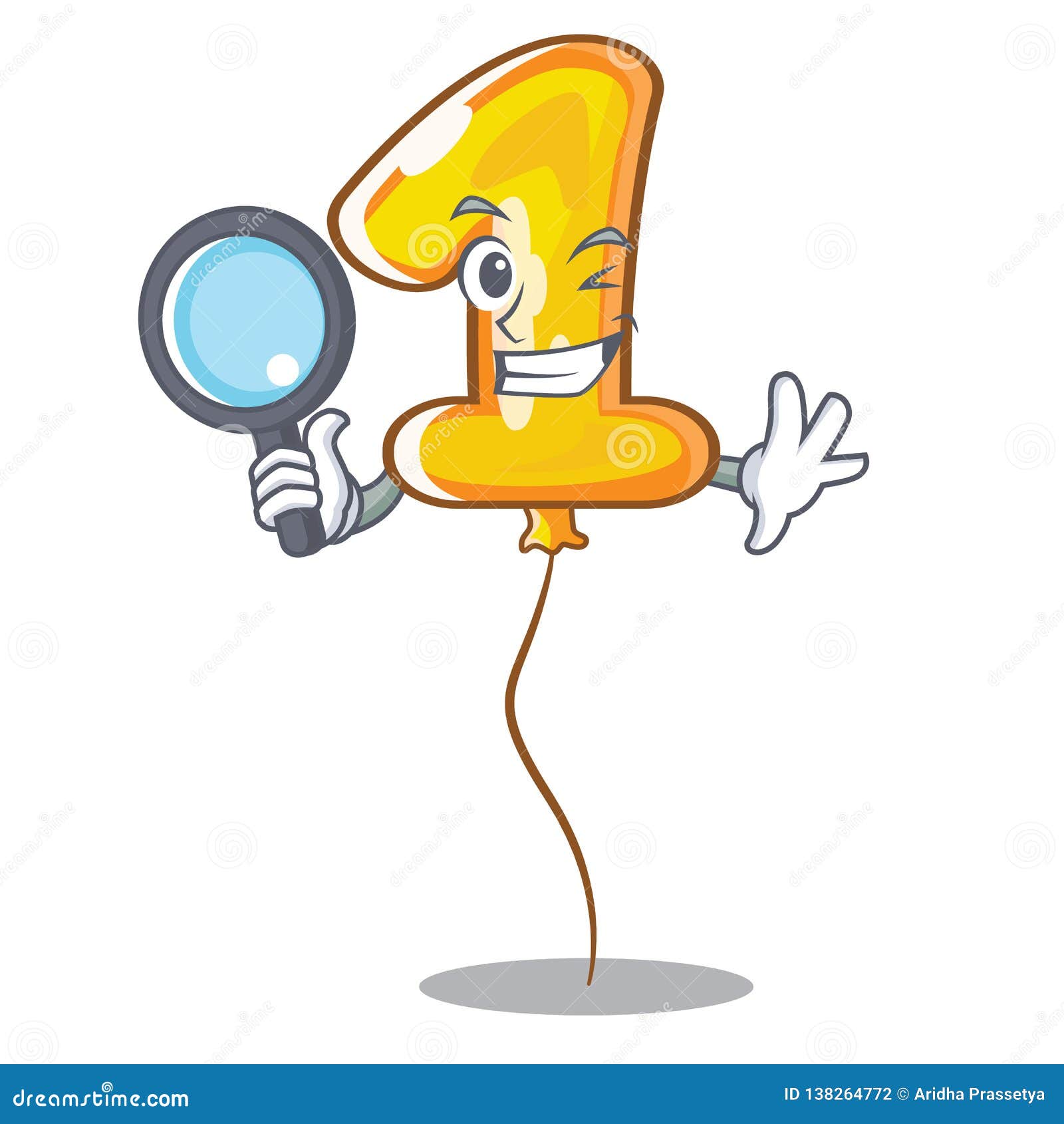 Detective Number One Balloon Isolated in Mascot Stock Vector ...