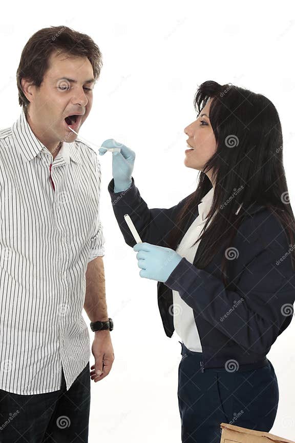 Detective Obtaining a Dna Sample Stock Photo - Image of swab, detective ...