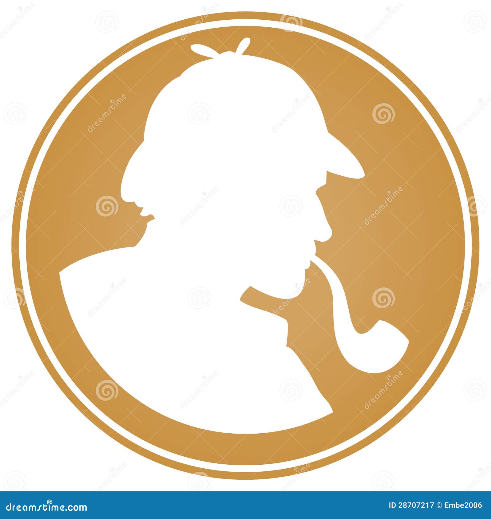 Detective With Pipe Cartoon Illustration | CartoonDealer.com #41830545