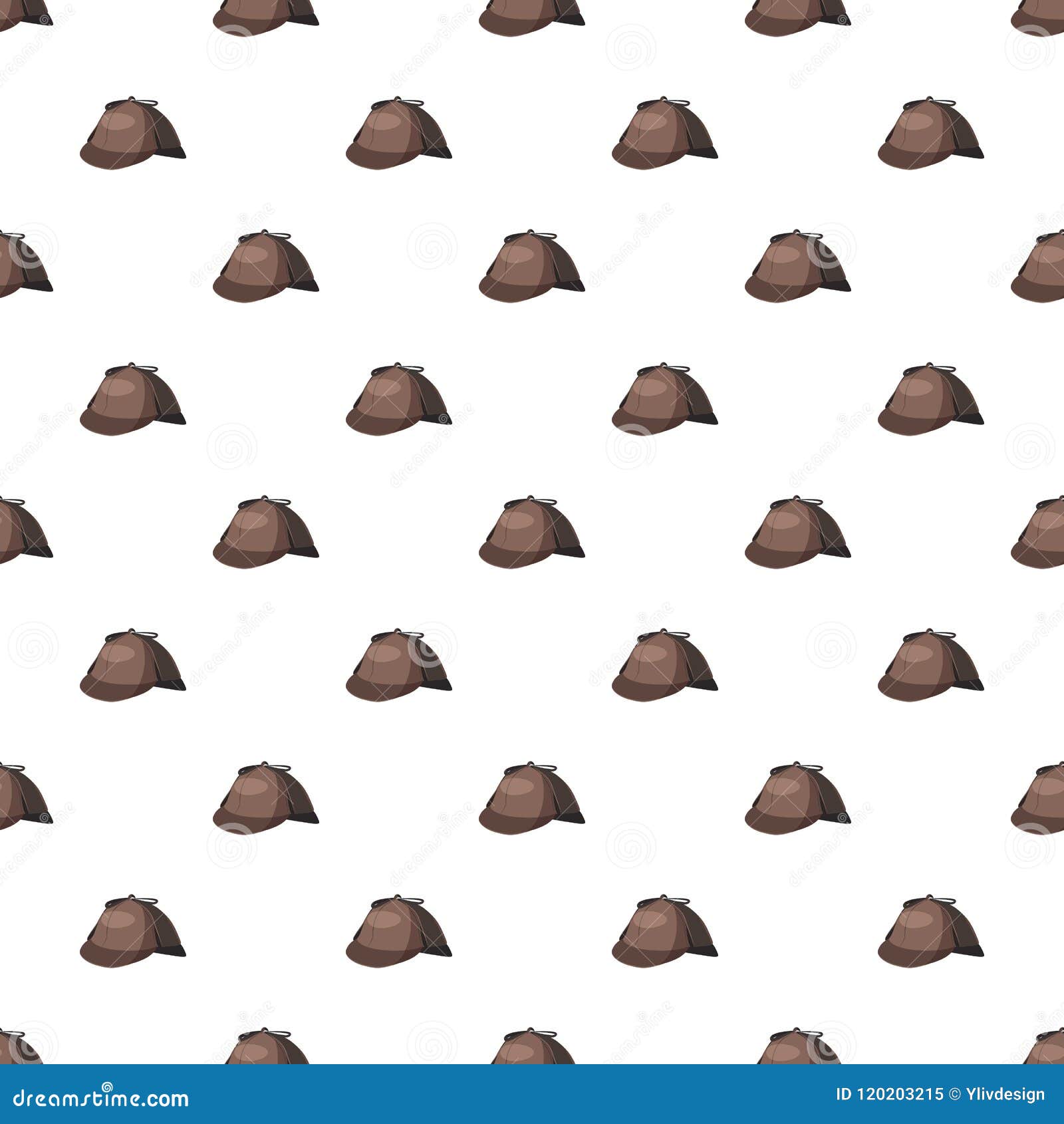 Detective Sherlock Holmes Hat Pattern Stock Vector - Illustration of ...