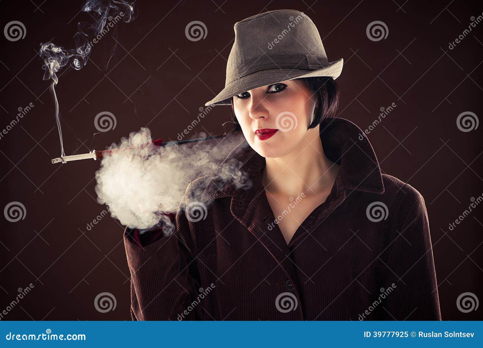 Detective Smoking a Cigarette Stock Image - Image of cigarette ...