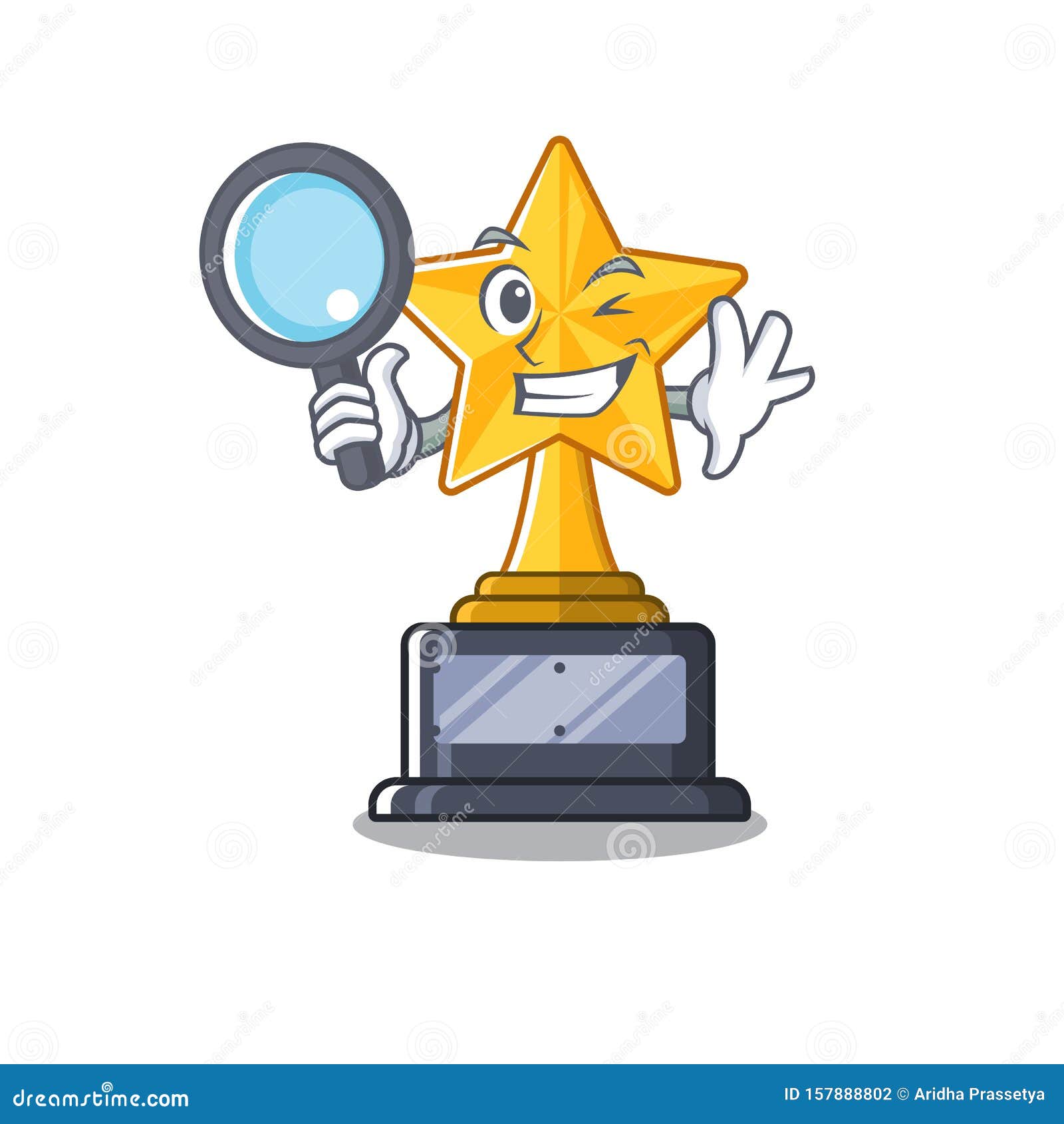 Detective Star Trophy with the Character Shape Stock Vector ...