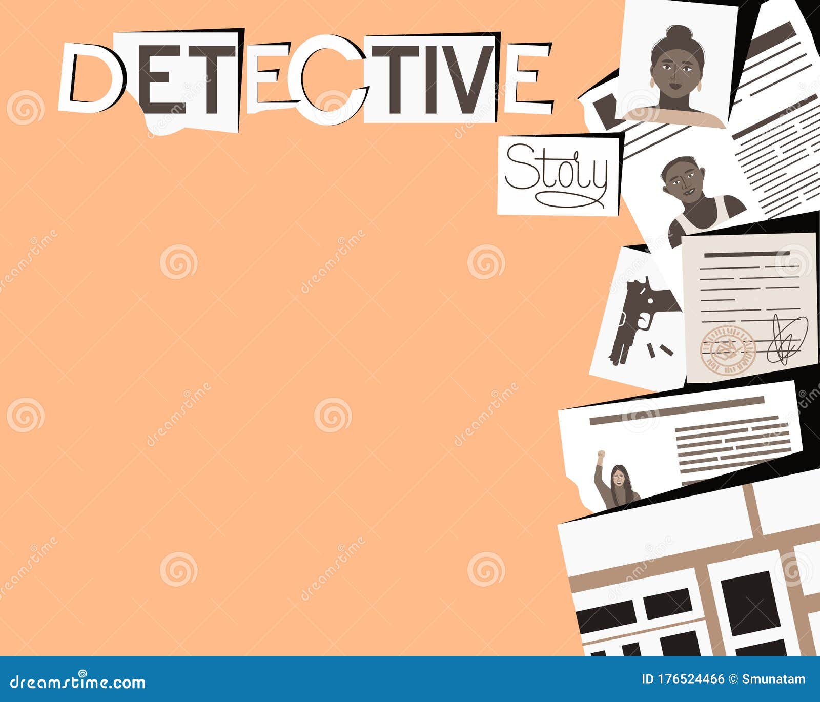 Detective Story Frame with Place for Text Stock Vector - Illustration ...