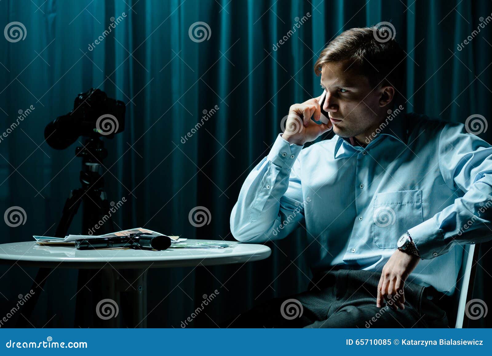 Detective Talking on the Phone Stock Image - Image of detective ...