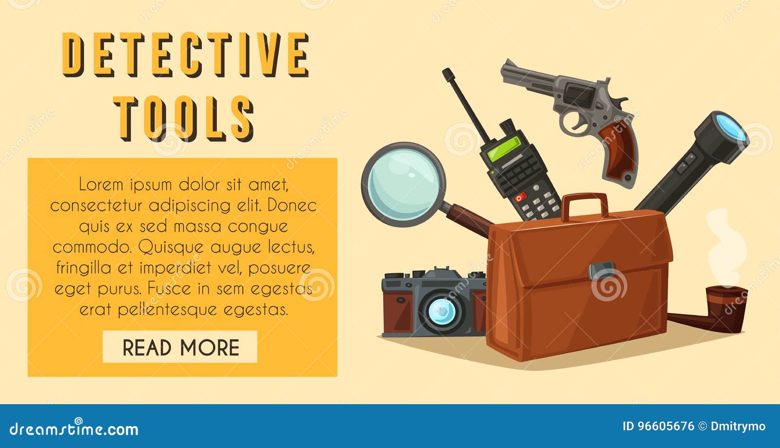 Detective Tools. Cartoon Vector Illustration. | CartoonDealer.com #96747574