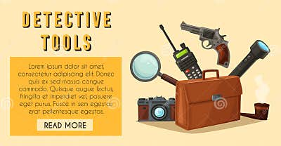 Detective Tools. Cartoon Vector Illustration Stock Vector ...