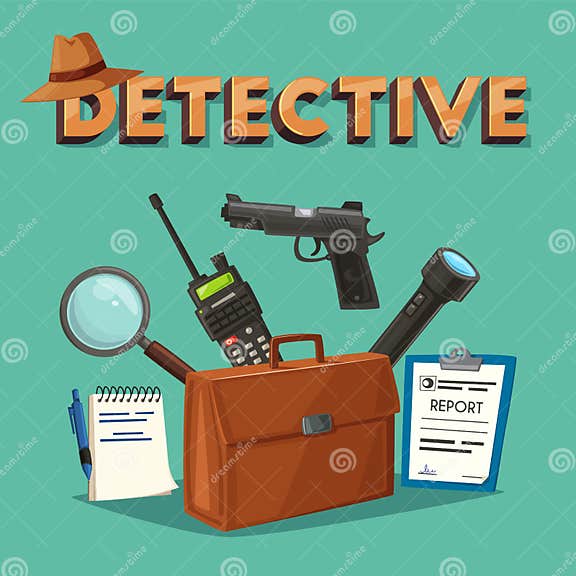 Detective Tools. Cartoon Vector Illustration Stock Vector ...