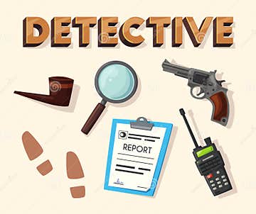 Detective Tools. Cartoon Vector Illustration Stock Vector ...