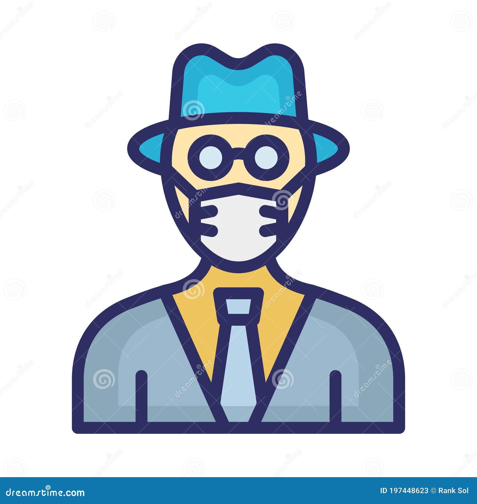 Detective Wearing Mask Vector Icon Which Can Easily Modify or Edit ...