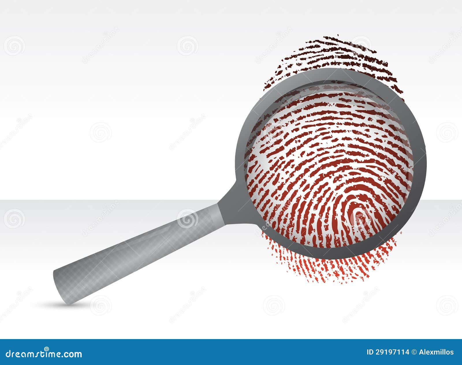 Detectives Magnifier with Fingerprint Stock Illustration - Illustration ...