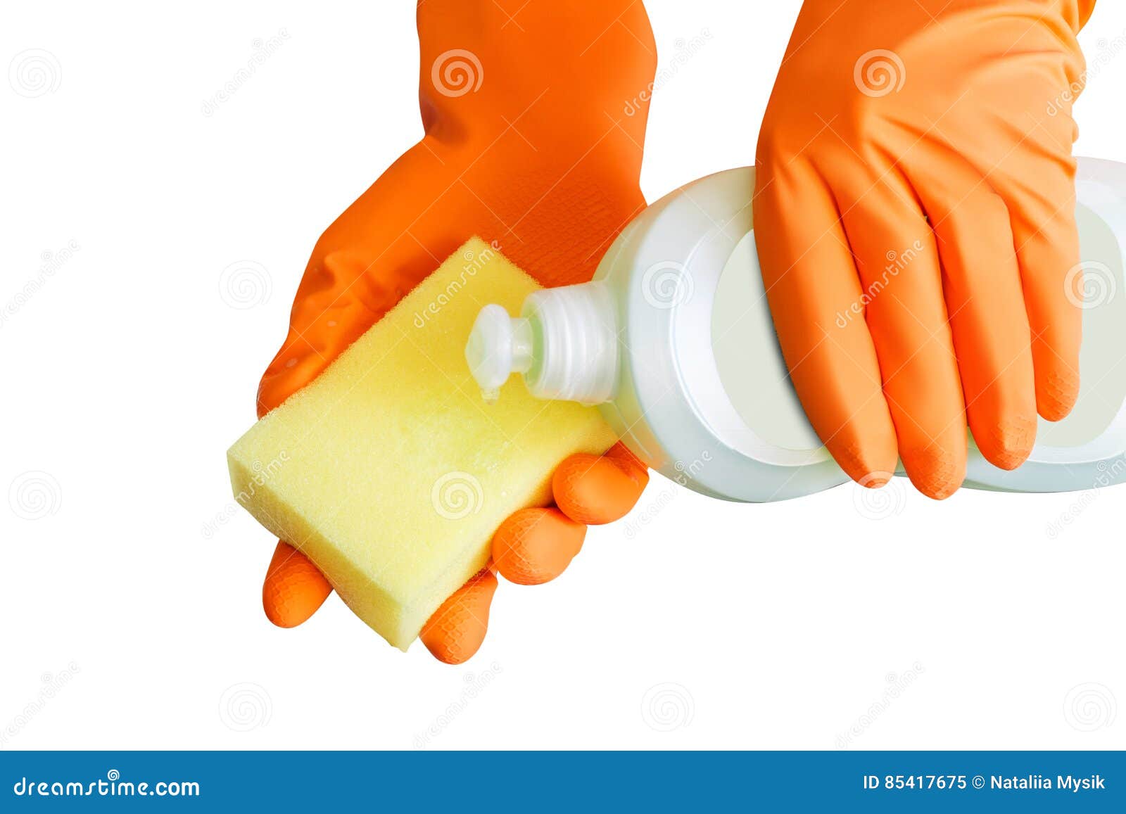 Detergent on a sponge. stock image. Image of antiseptic - 85417675