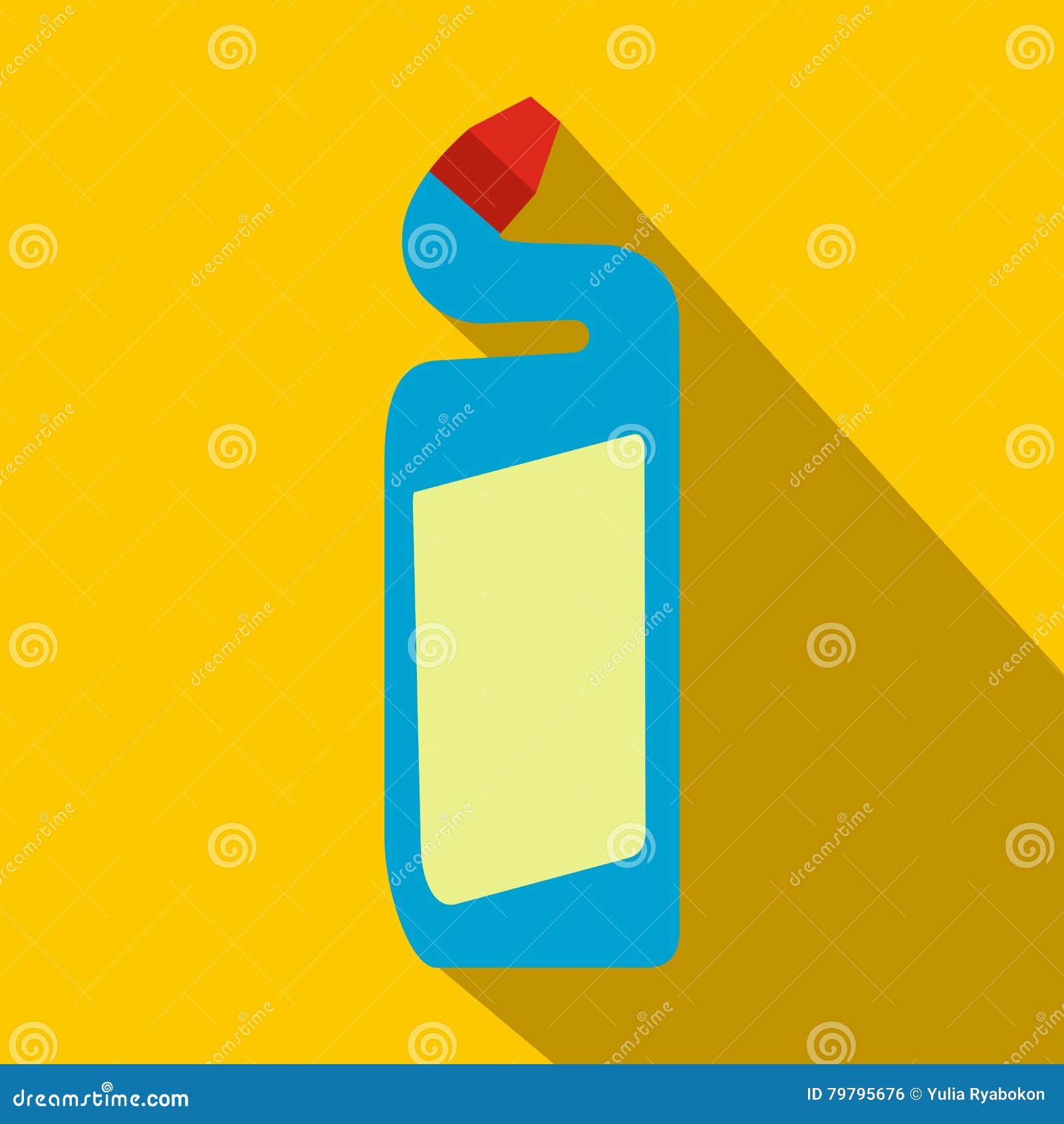 Detergent Vlak Pictogram Met Schaduw Vector Illustratie - Illustration ...