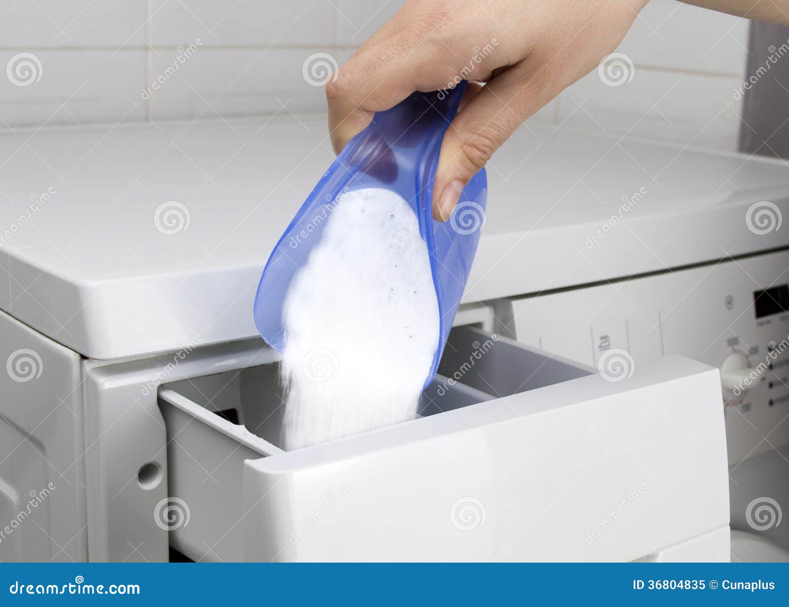 Detergent in Washing Machine Stock Image - Image of closeup, detergent ...