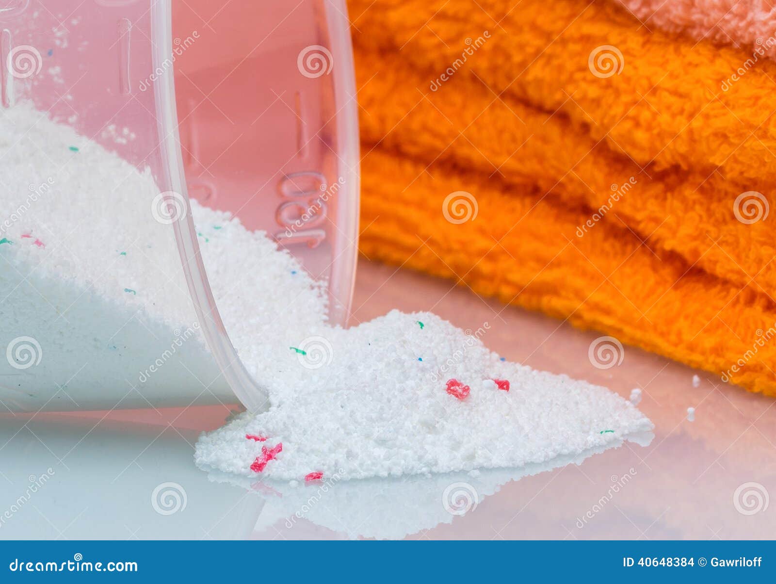 Detergent for Washing Machine in Laundry with Towels Stock Photo ...