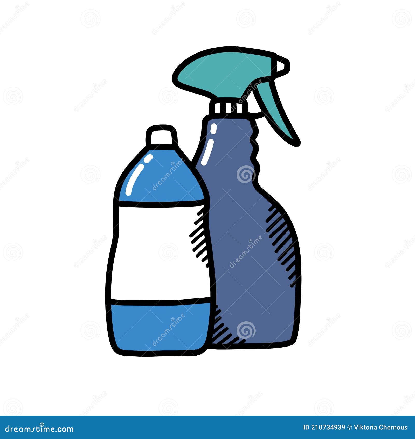 Detergents Doodle Icon Vector Color Line Illustration Stock Vector