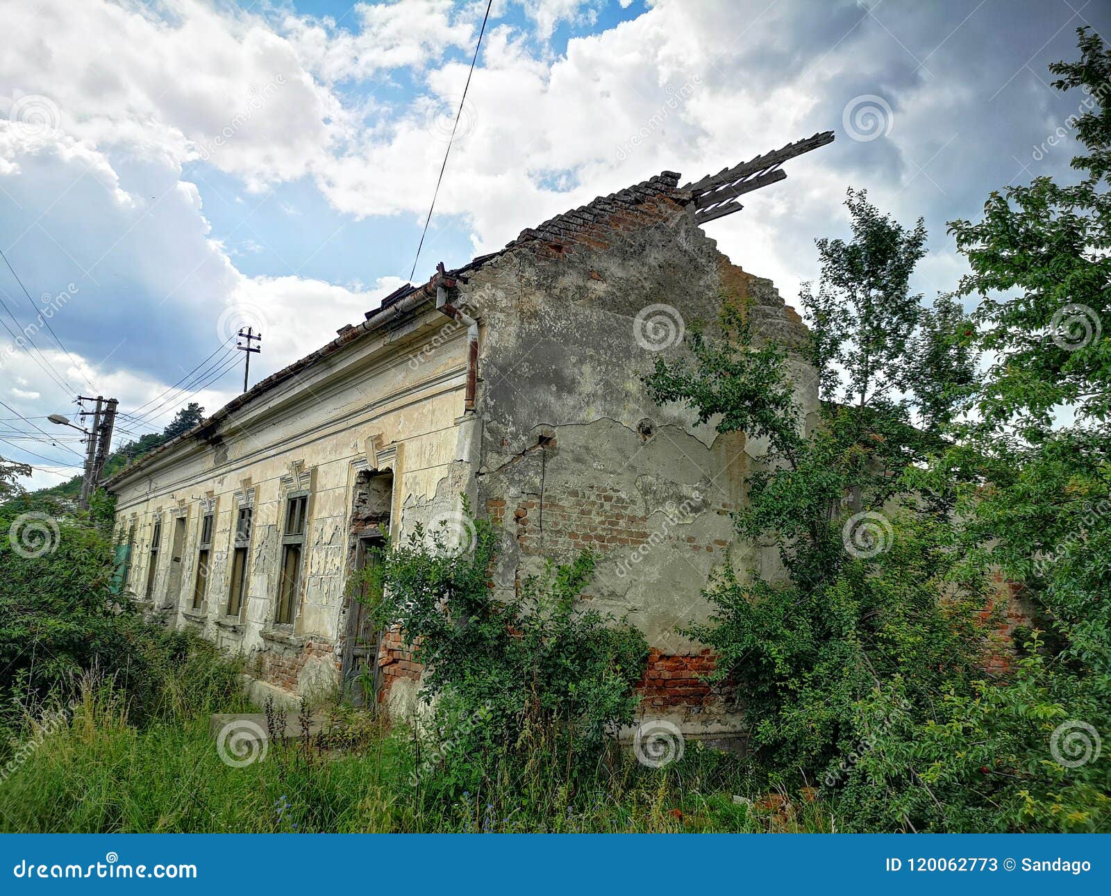Deteriorated house detail stock image. Image of damaged - 120062773