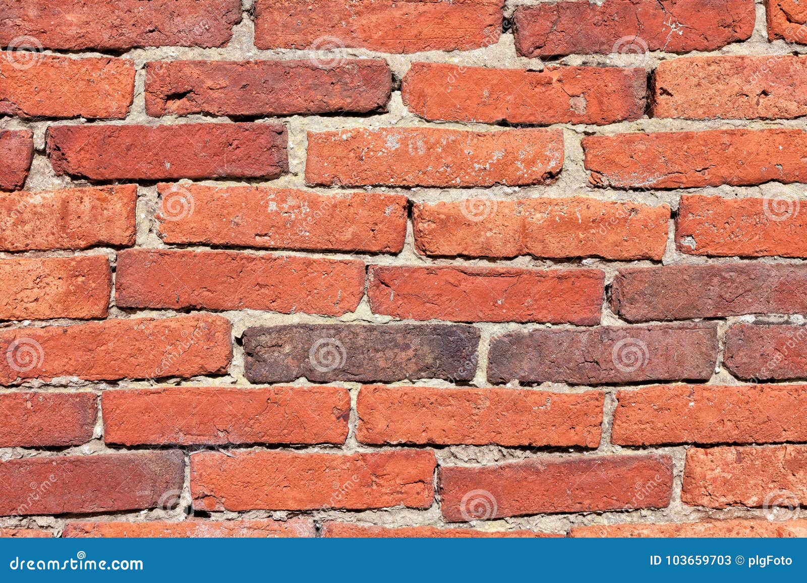 Deteriorated Red Mud Brick Wall Texture Stock Image - Image of ...
