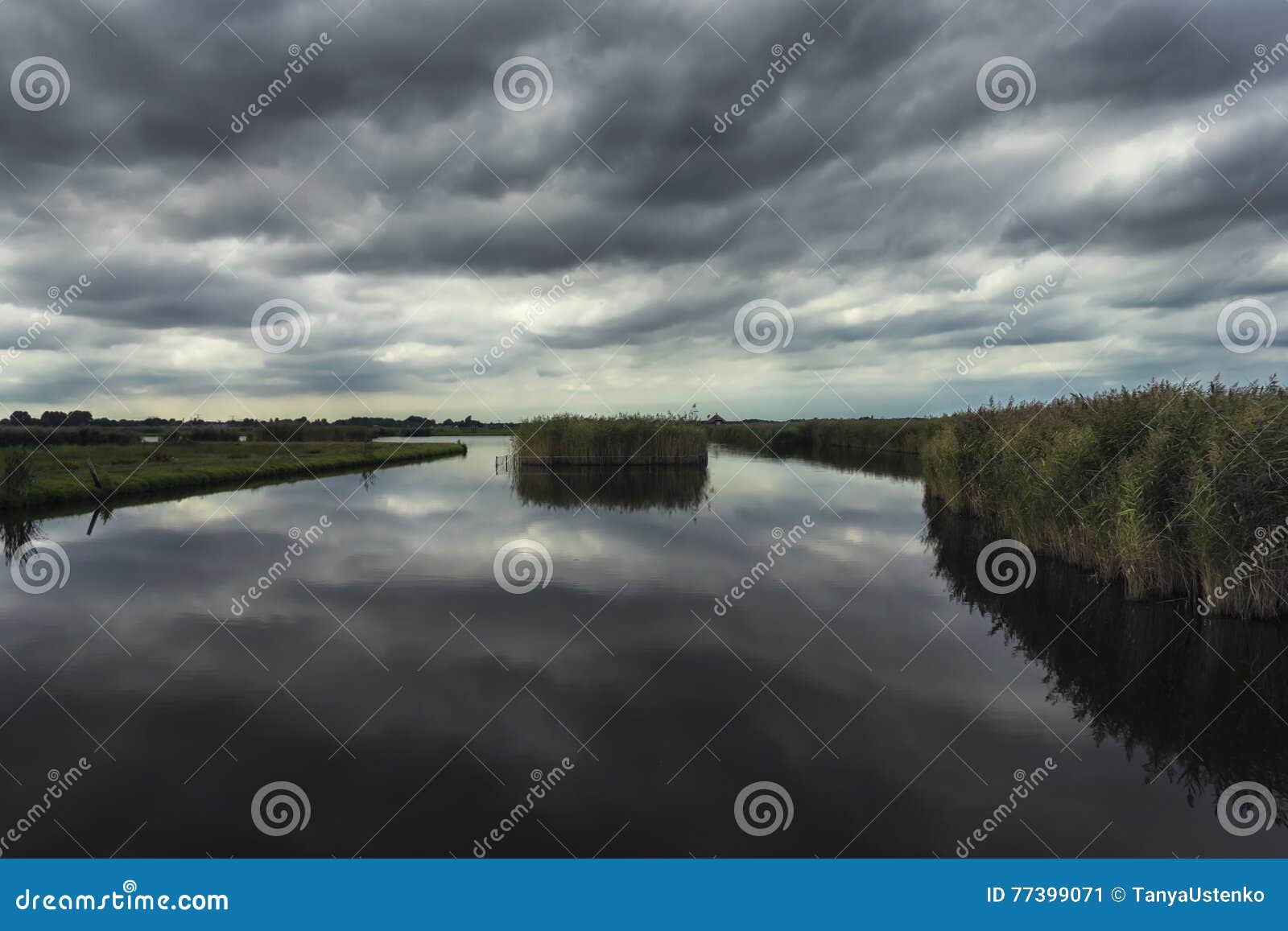 Deteriorating Weather Over the River at Fall Stock Image - Image of ...
