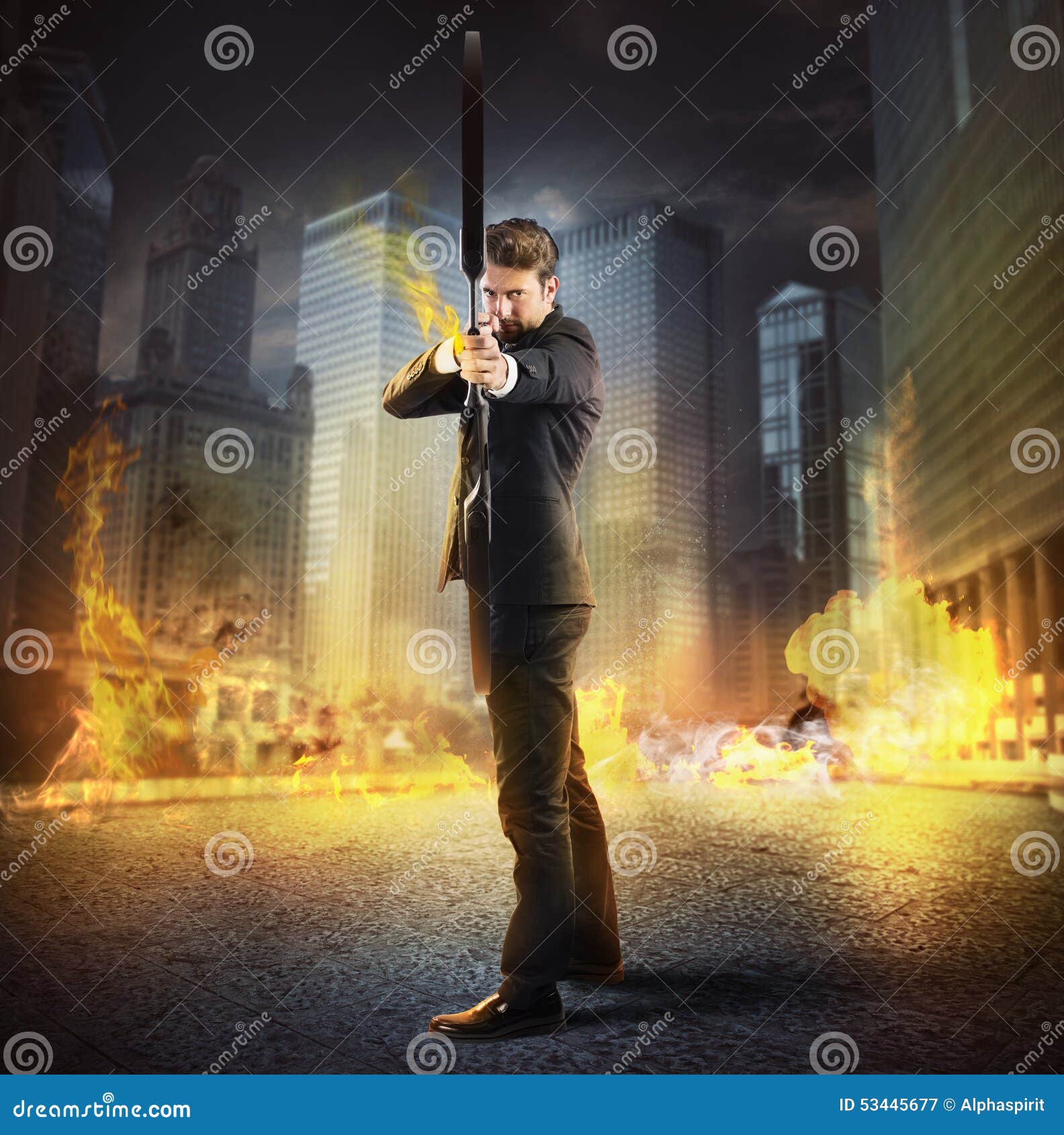 Determinated Businessman with Bow Stock Image - Image of precision ...