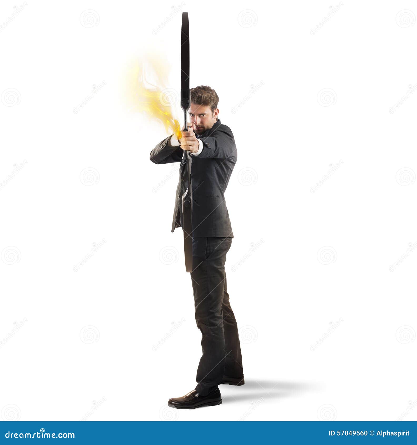 Determinated Businessman with Bow Stock Photo - Image of archer ...