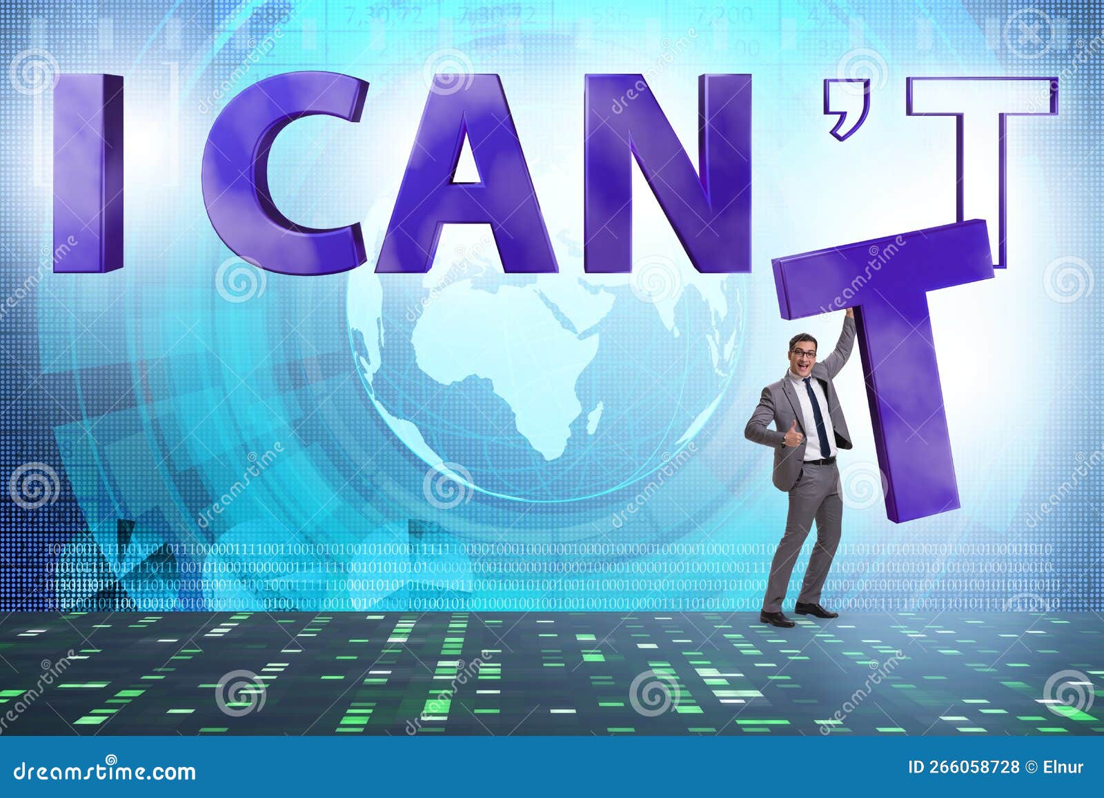 Determination Concept with Businessman and Letters Stock Photo - Image ...