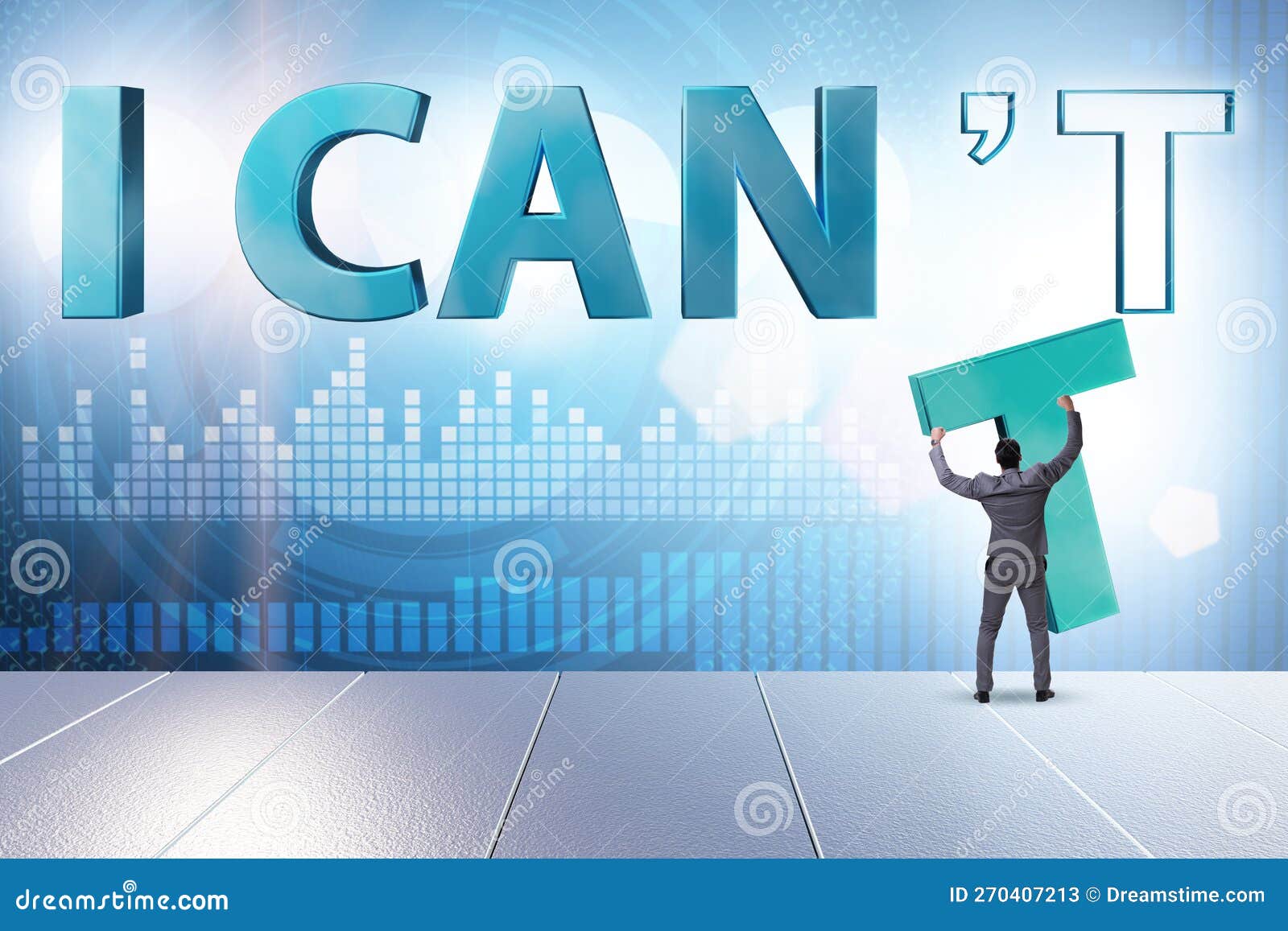 Determination Concept with Businessman and Letters Stock Image - Image ...