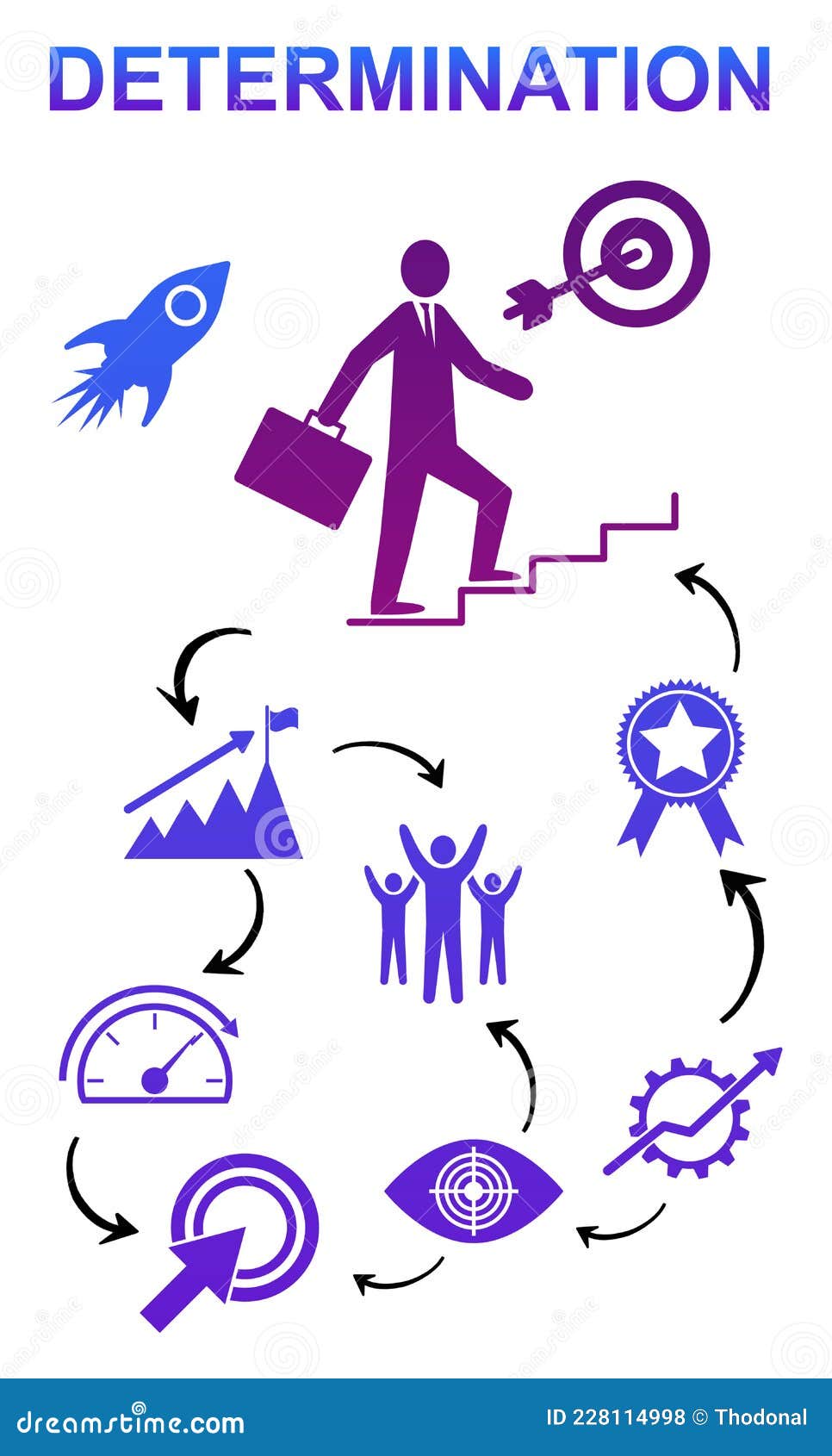 Determination Concept on White Background Stock Photo - Image of ...