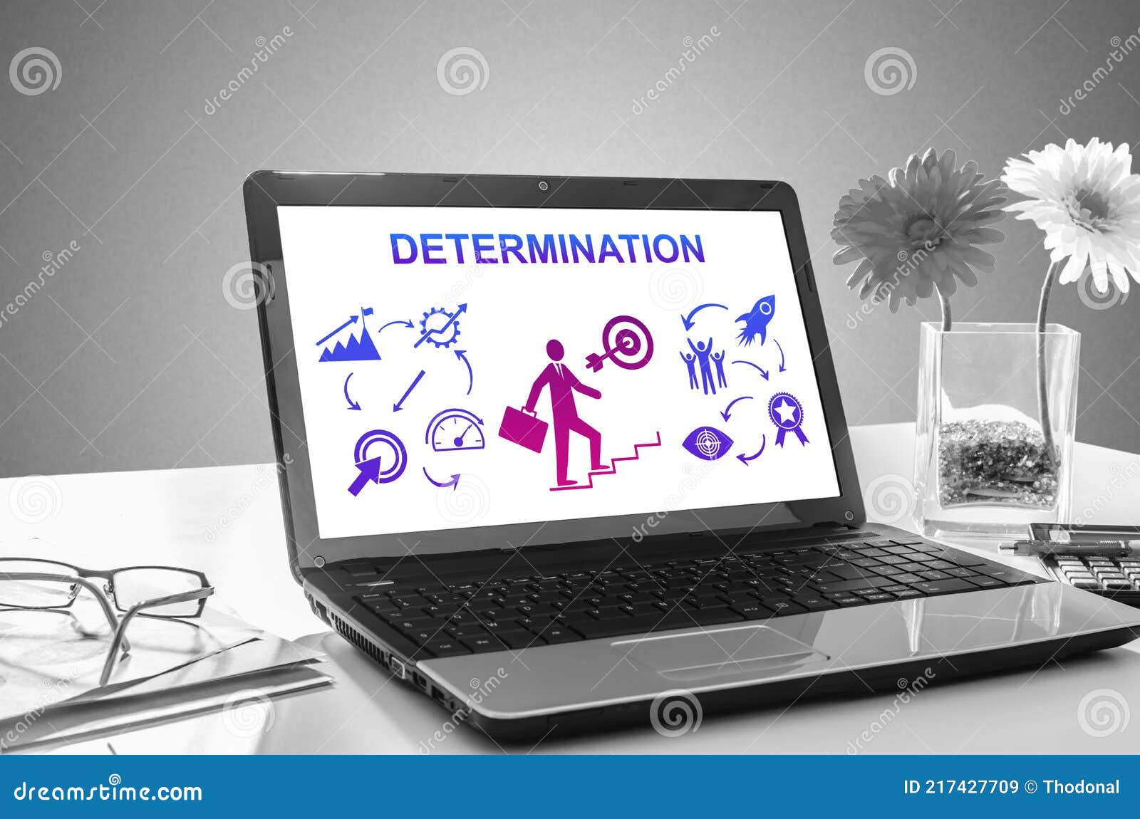 Determination Concept on a Laptop Screen Stock Image - Image of ...