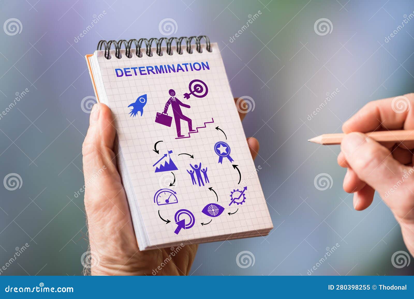 Determination Concept on a Notepad Stock Image - Image of improvement ...